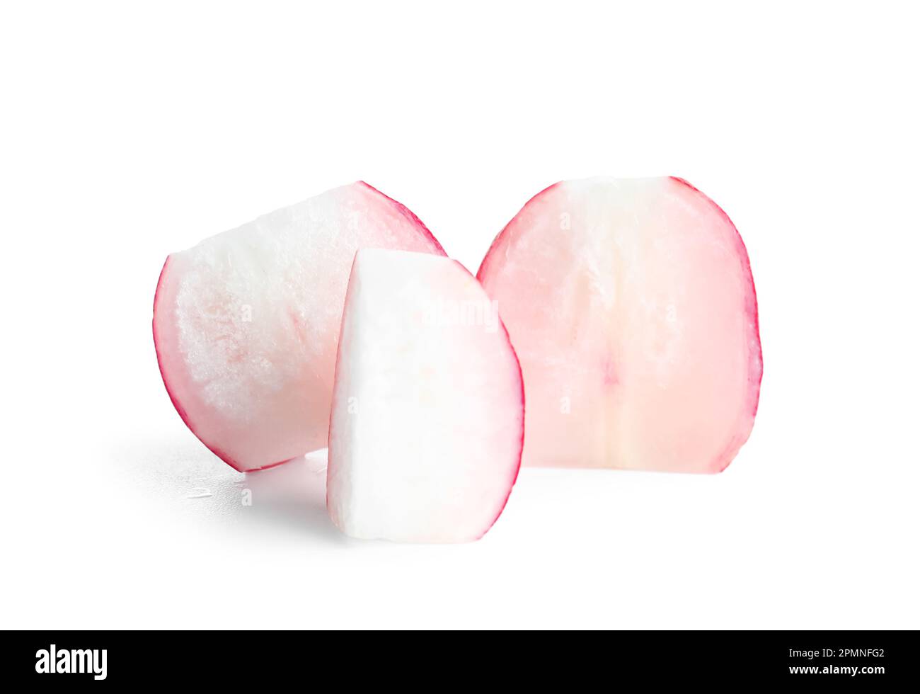 Fresh cut radish isolated on white background Stock Photo - Alamy