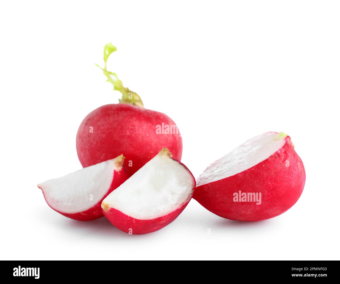 Fresh cut radish isolated on white background Stock Photo - Alamy