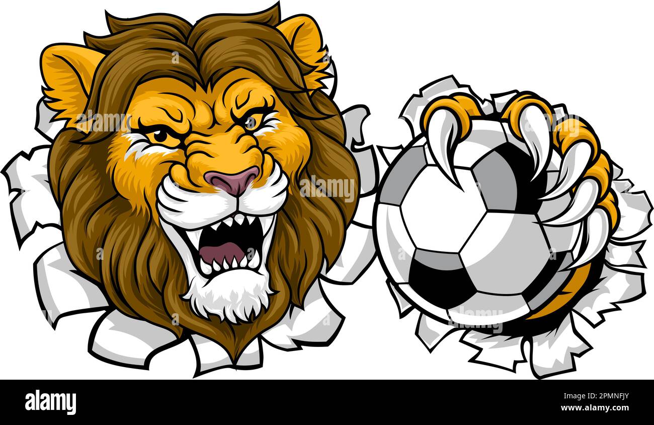 Lion Soccer Football Animal Sports Team Mascot Stock Vector Image & Art ...