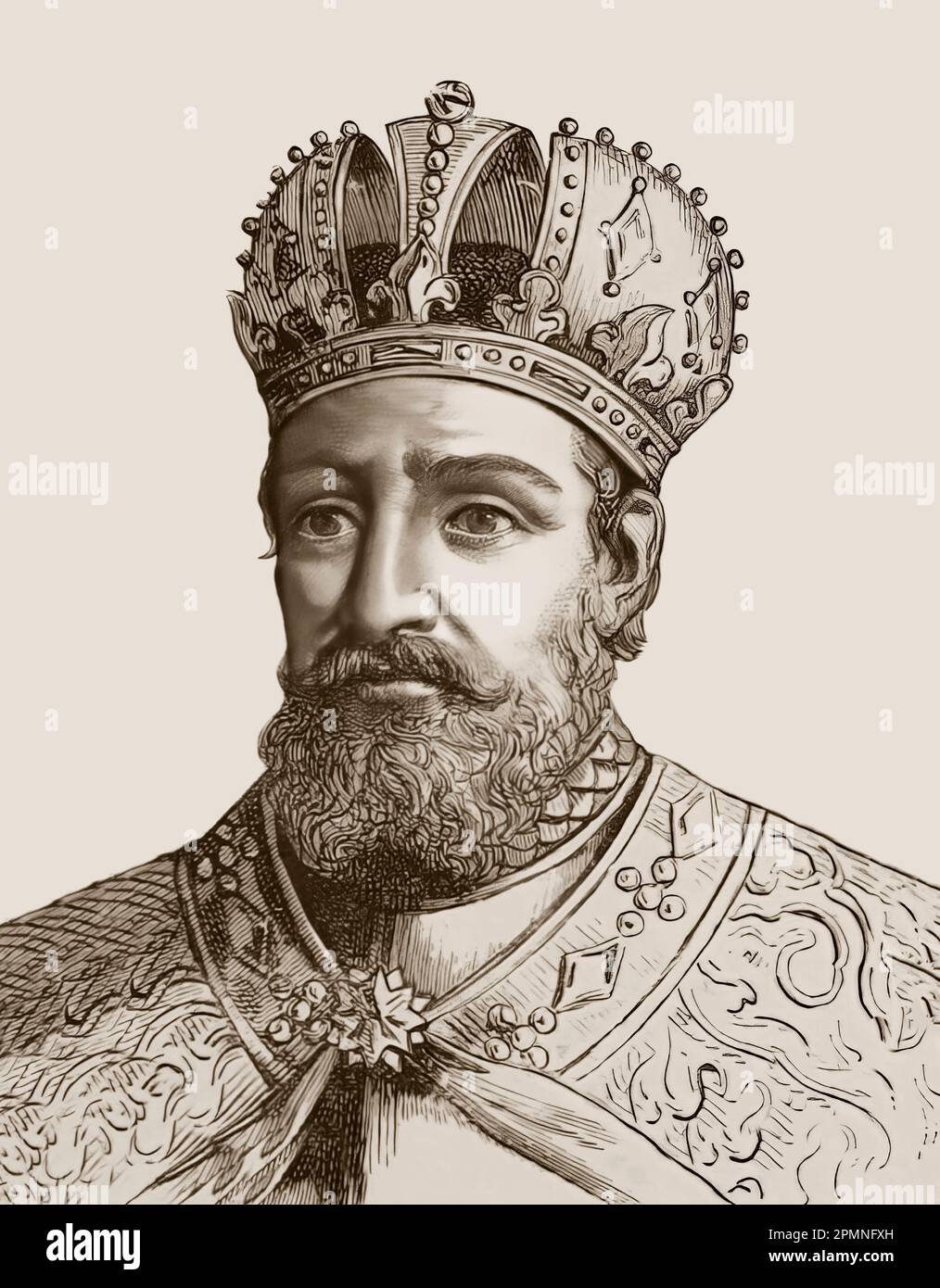 Charles the Bald, 823 – 877, emperor of the Carolingian Empire Stock ...