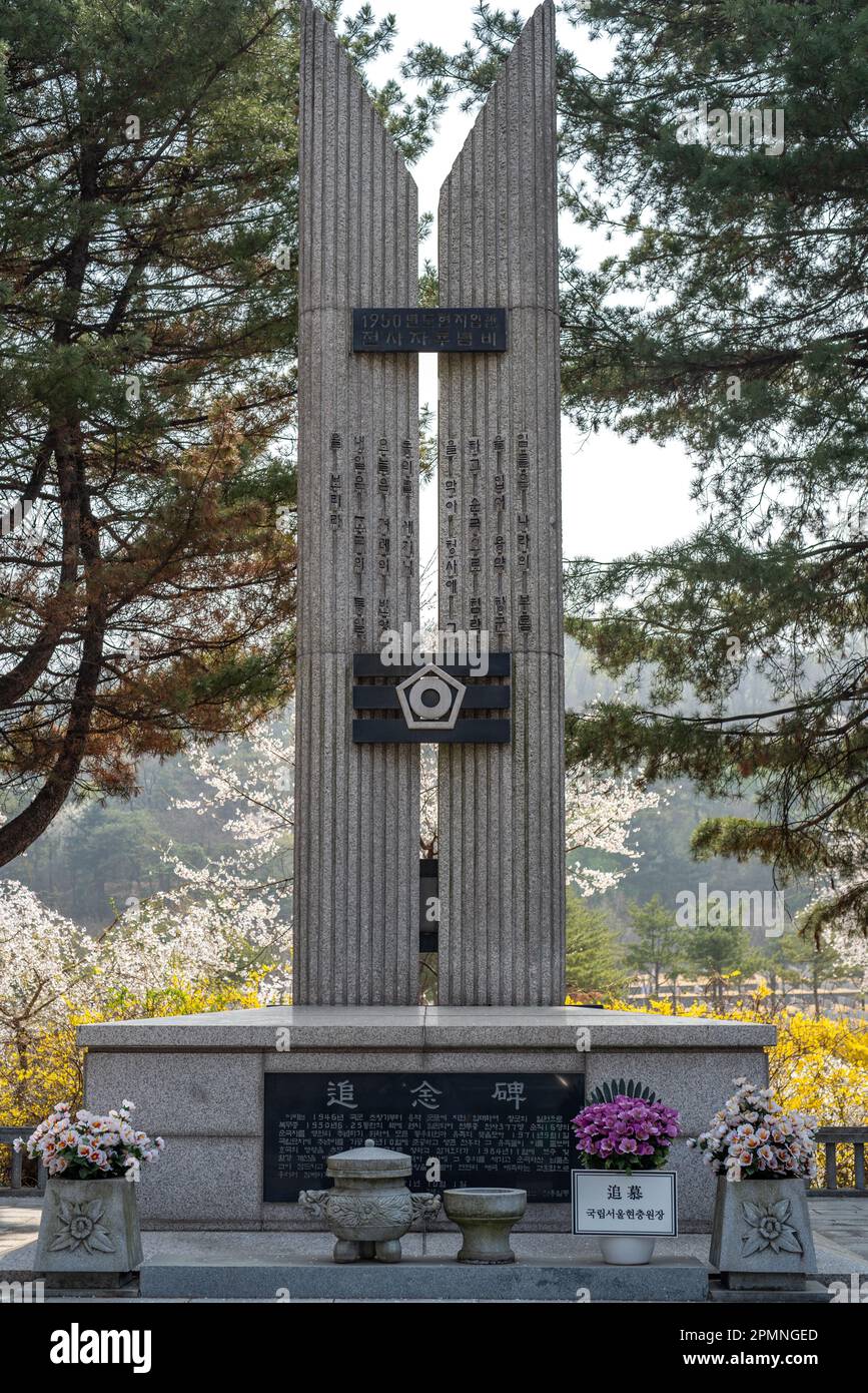Seoul National Cemetery of Korean veterans in Seoul South Korea on 1 ...