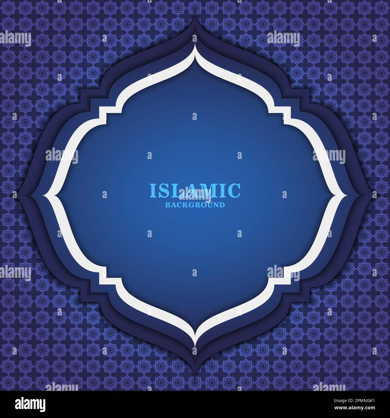 A blue and white background with a blue circle with the word islamic on ...