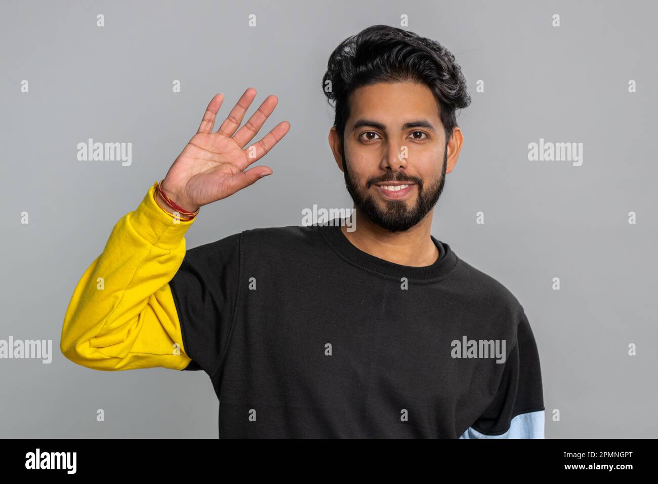 Handsome indian man presenting on hi-res stock photography and images ...