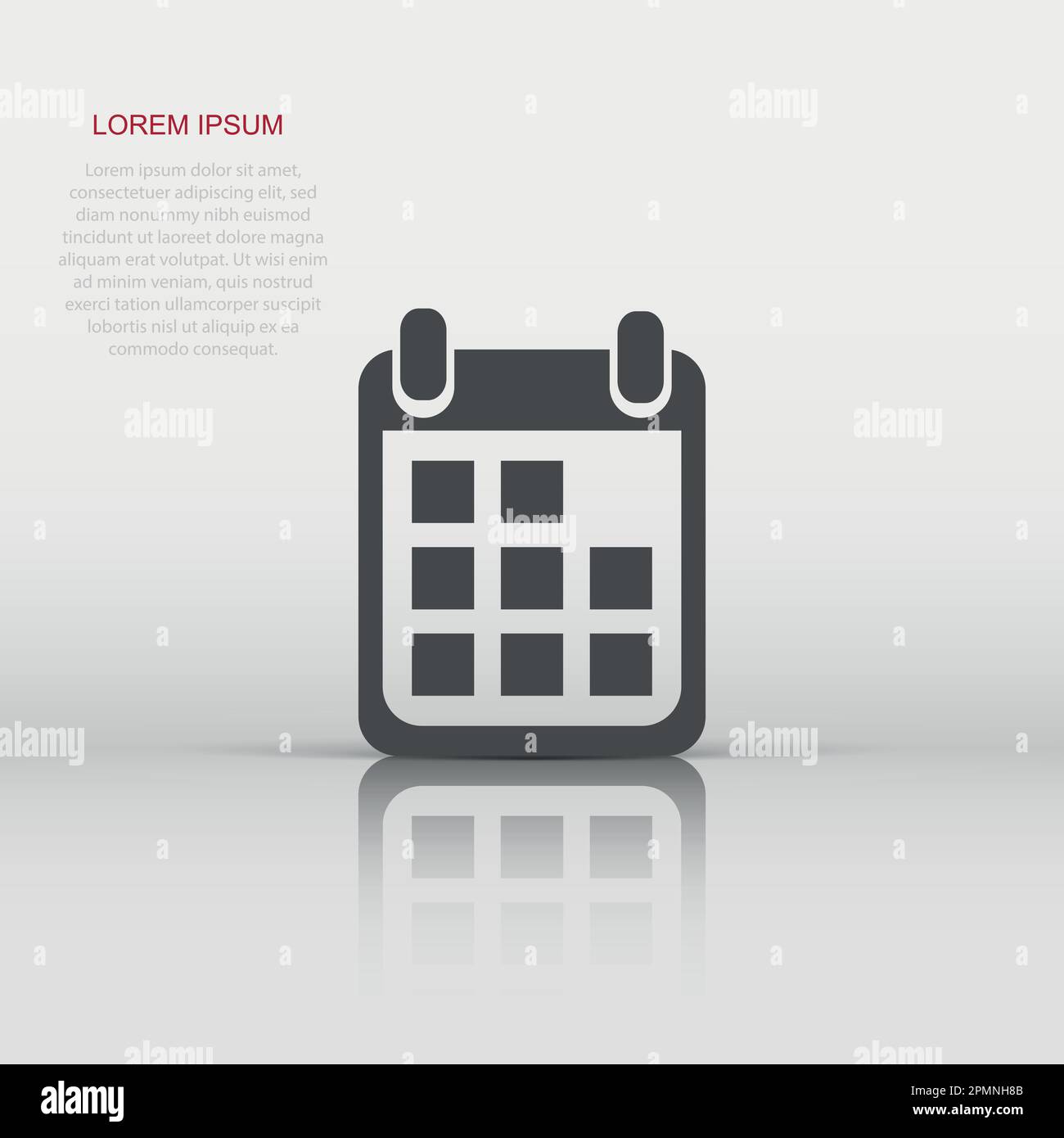 Vector calendar icon in flat style. Calendar sign illustration ...