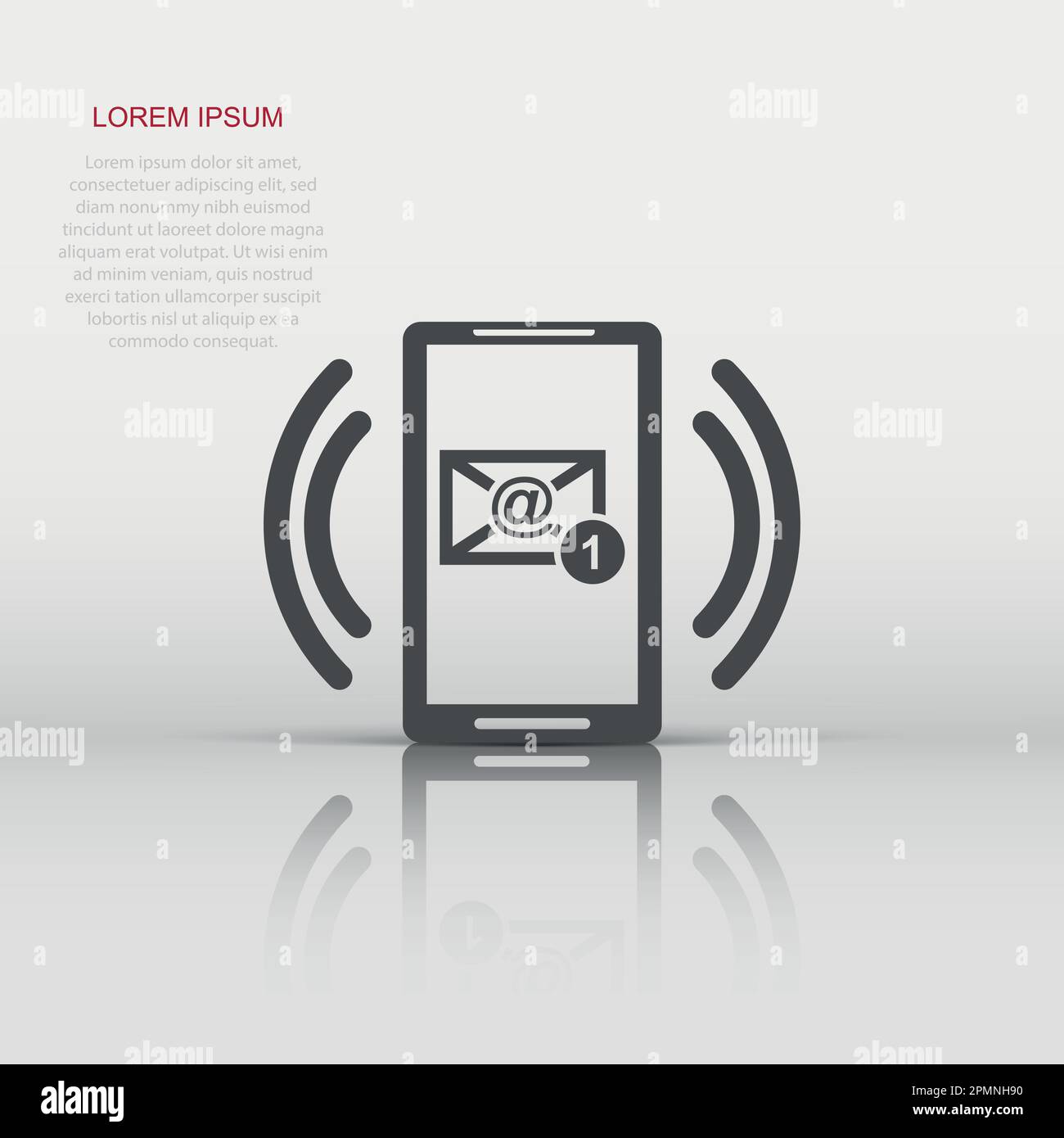 Mobile phone chat sign icon in flat style. Message notifications vector ...