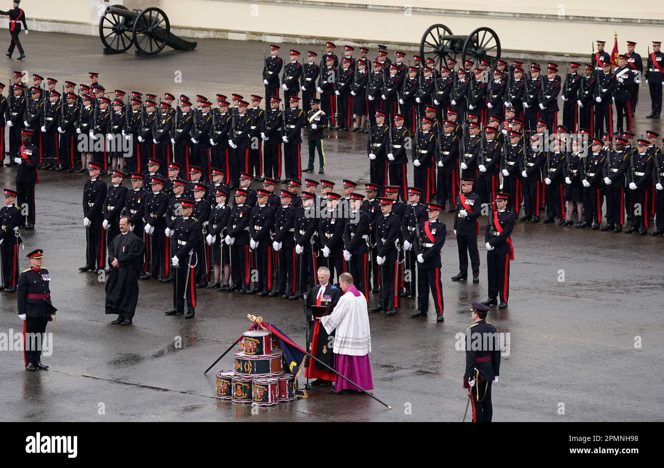 The new colours of Royal Military Academy Sandhurst (RMAS) are blessed ...