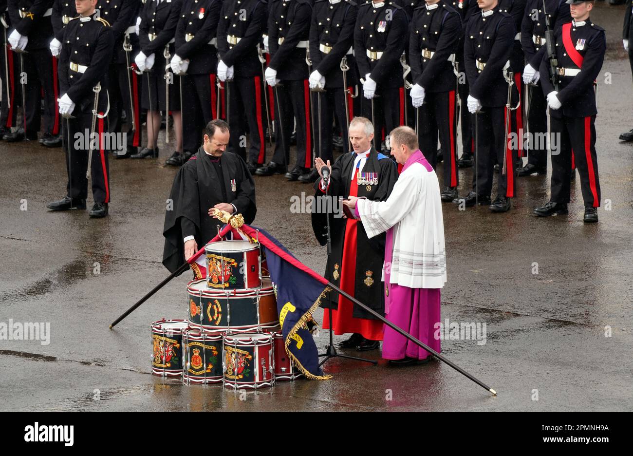 The new colours of Royal Military Academy Sandhurst (RMAS) are blessed ...