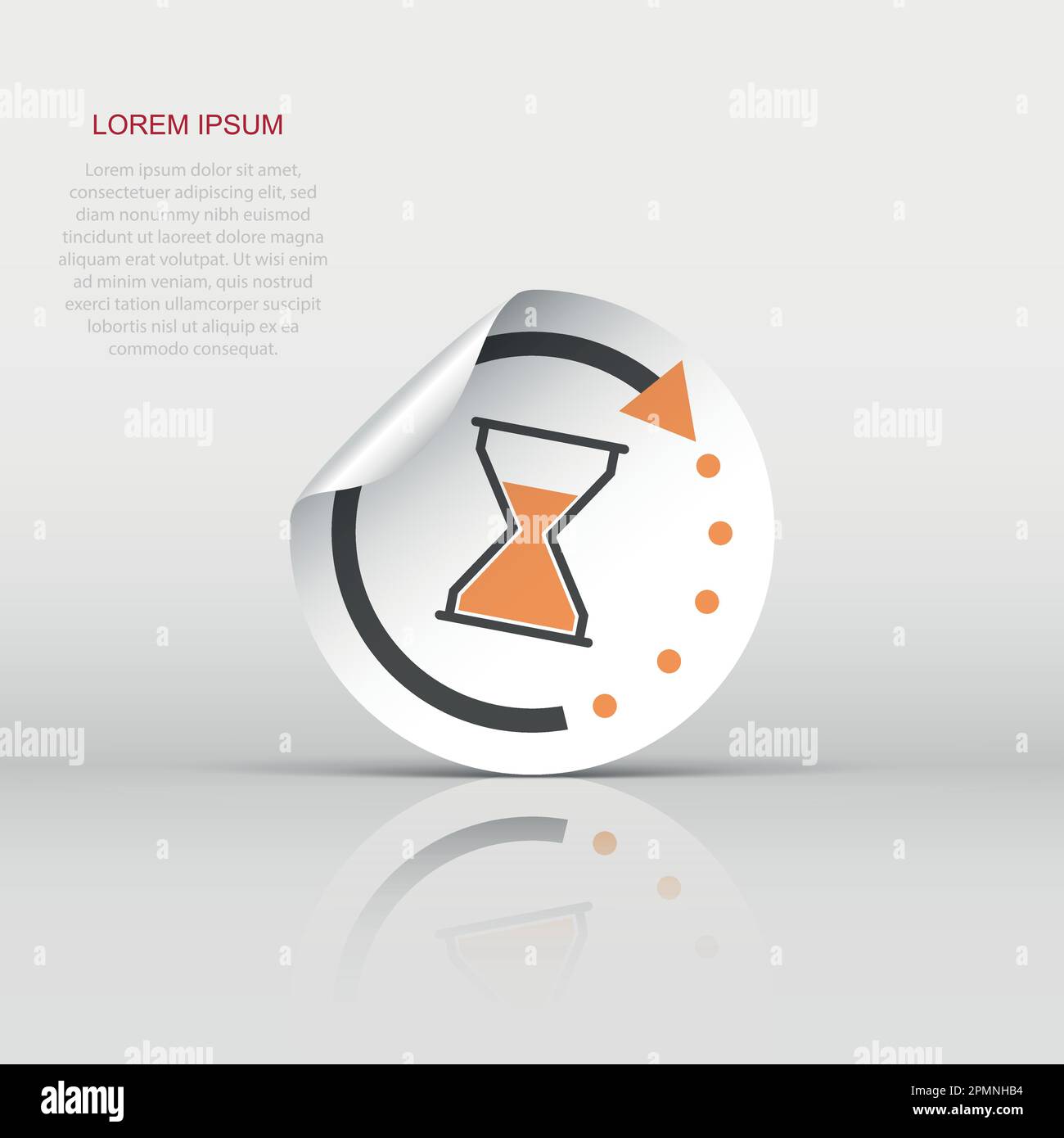 Hourglass sticker label. Time vector illustration Stock Vector Image ...