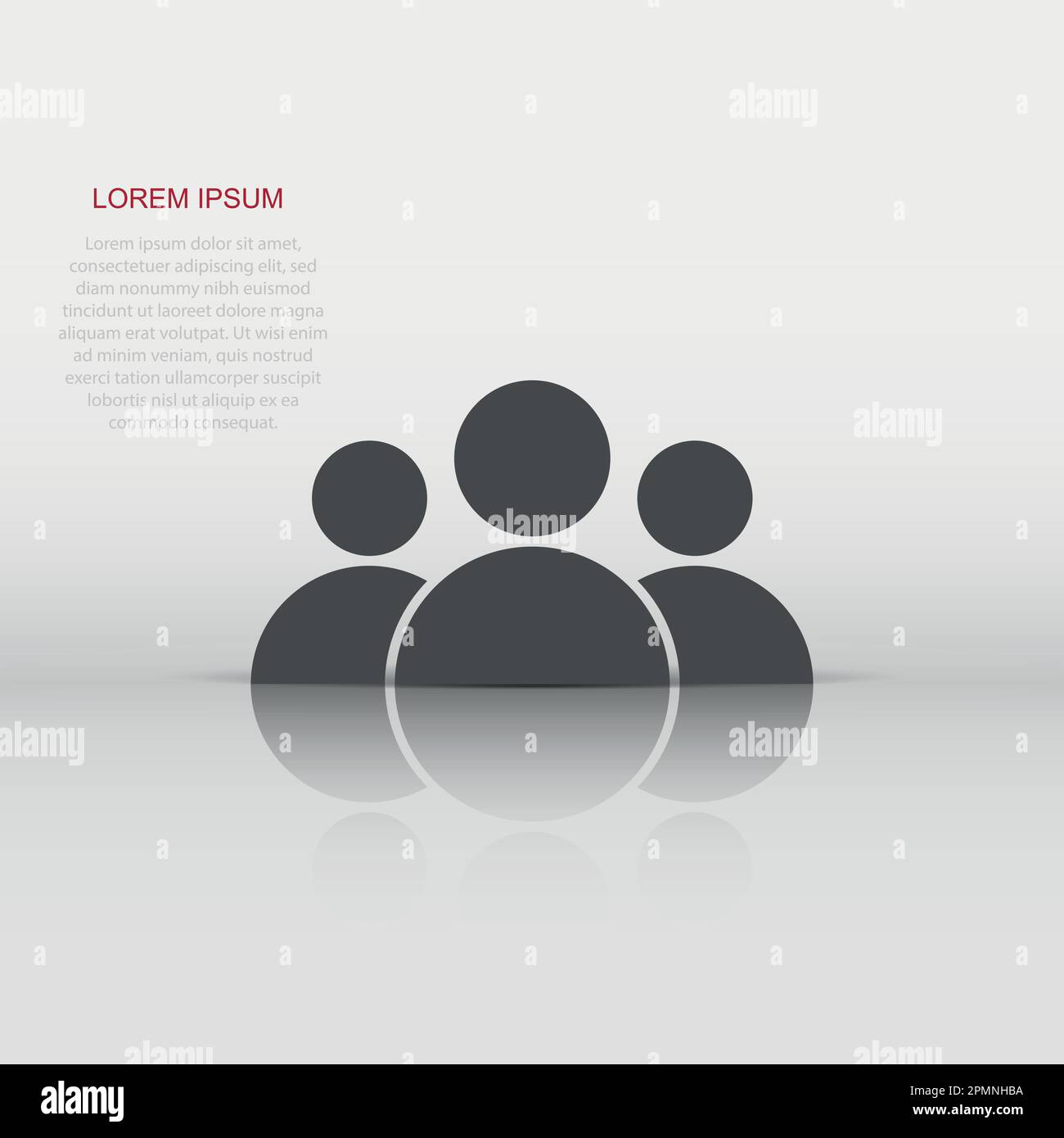 People icon in flat style. Users illustration pictogram. Teamwork ...