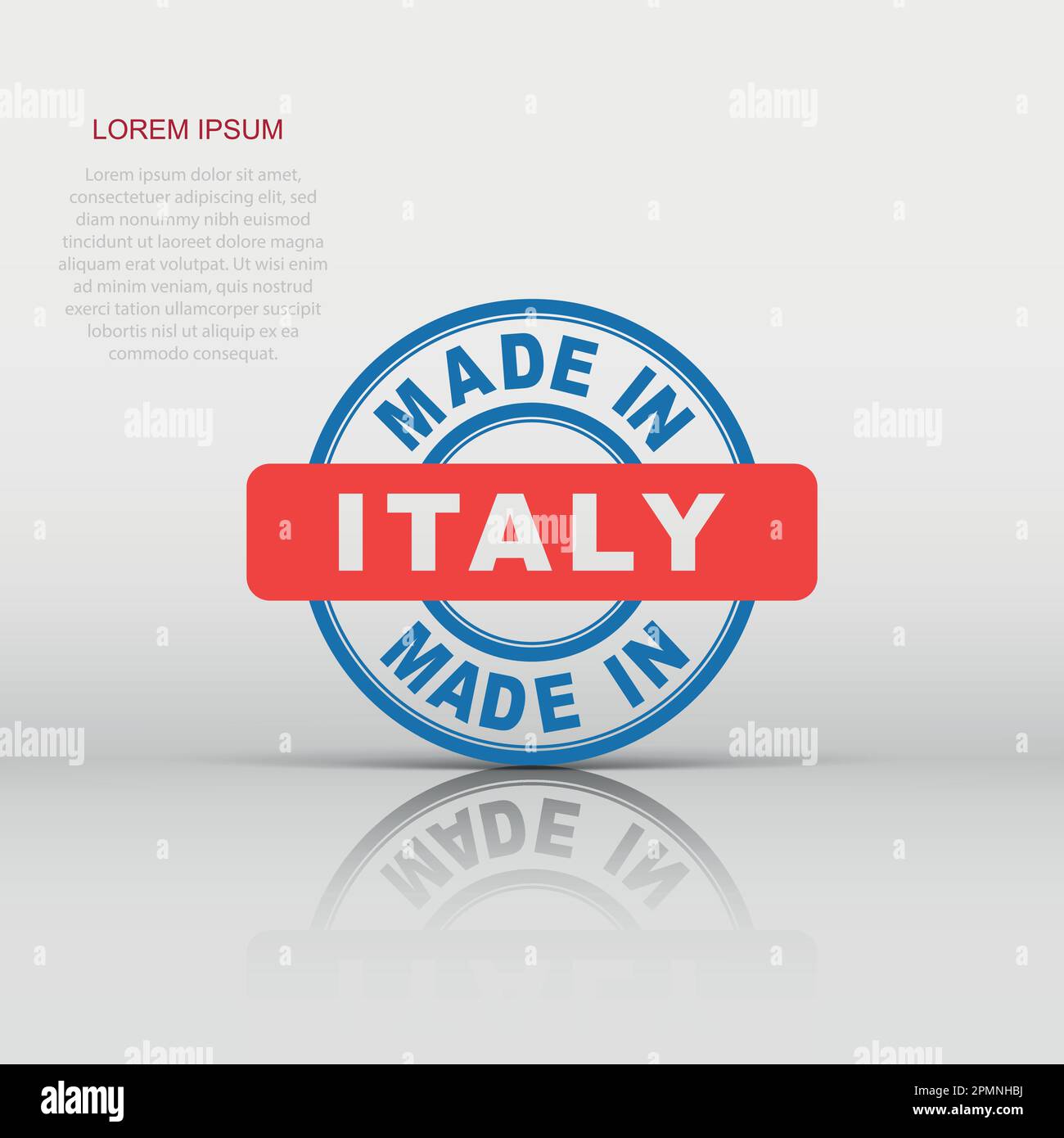 Made in Italy icon in flat style. Manufactured illustration pictogram ...