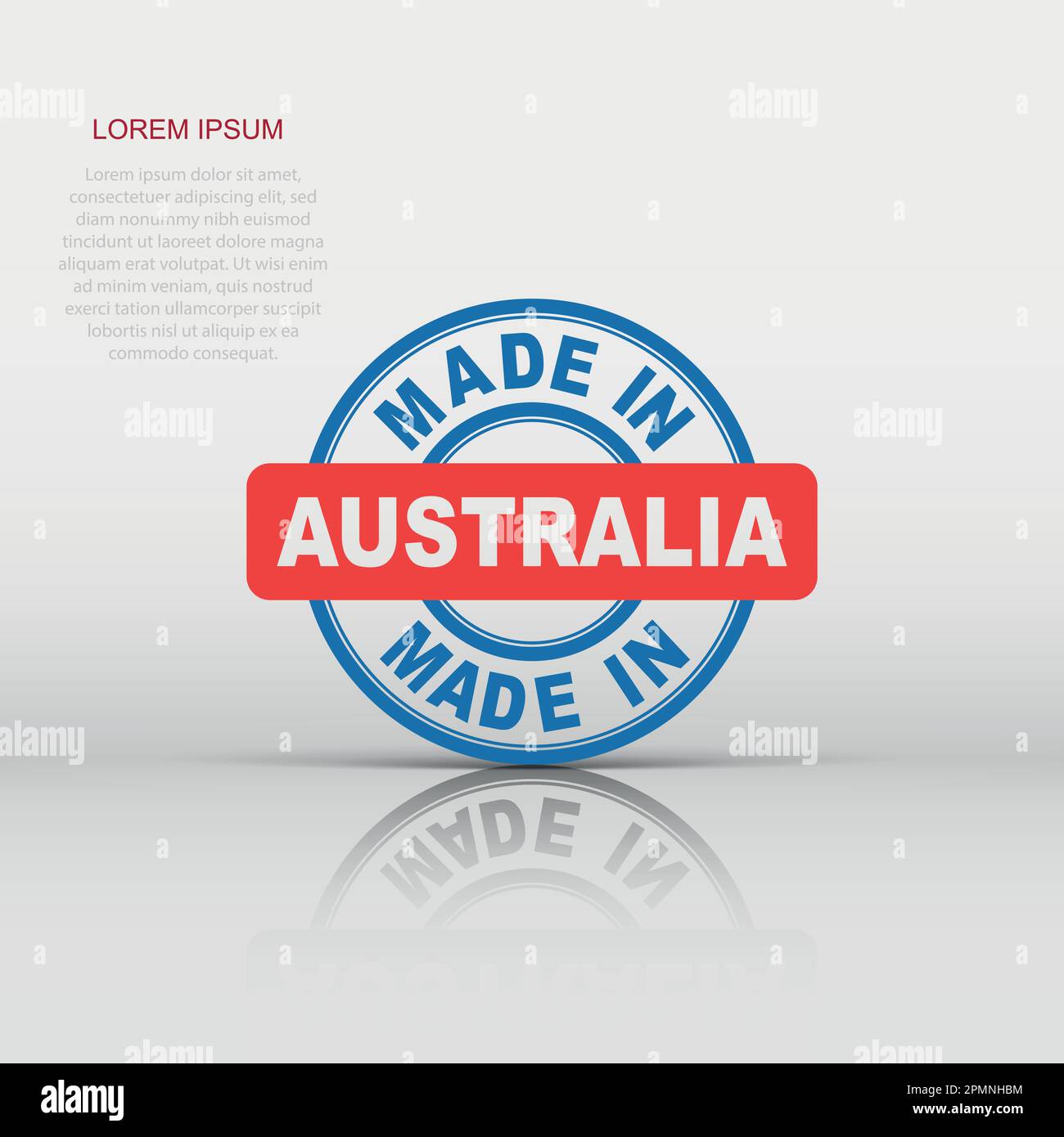 Made in Australia icon in flat style. Manufactured illustration ...