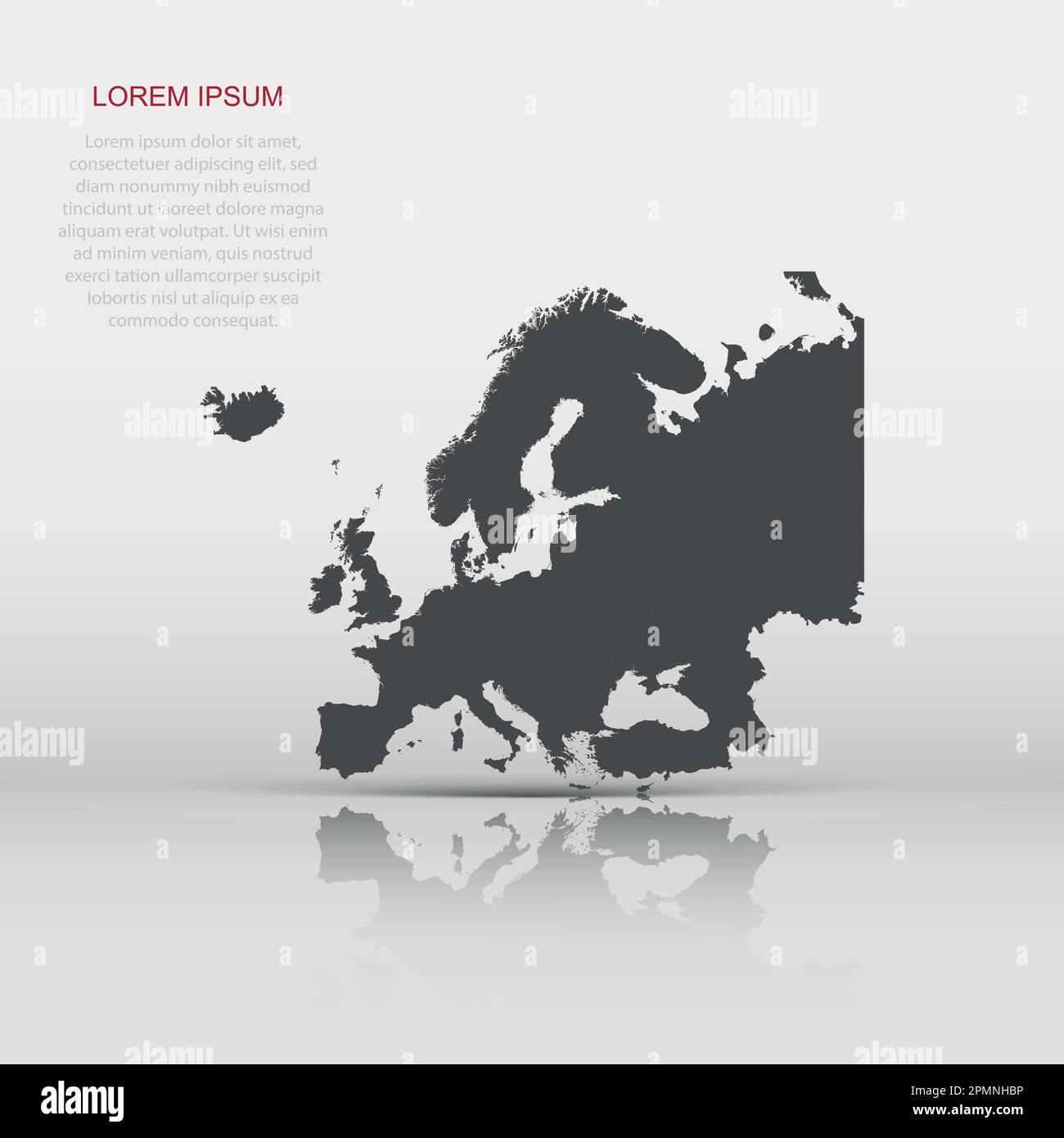 Europe map icon in flat style. Europe illustration pictogram. Country ...