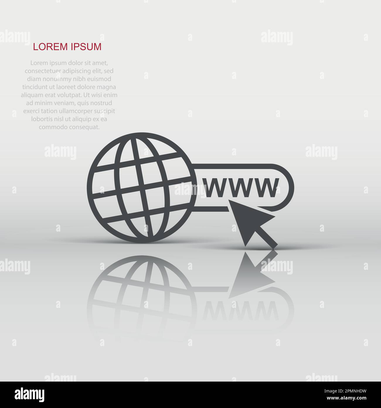 Vector go to web icon in flat style. Globe world sign illustration ...