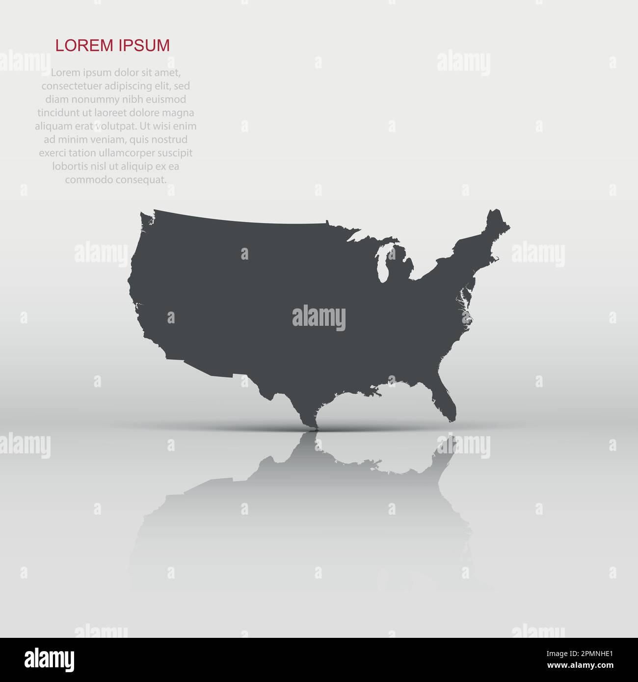 America map icon in flat style. USA illustration pictogram. Country ...