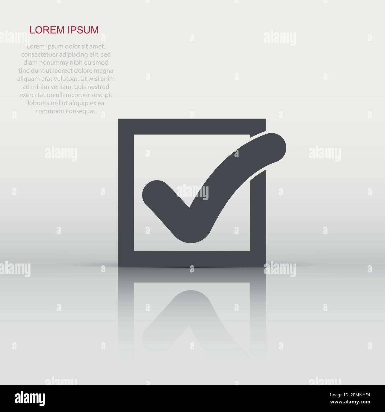 Check mark icon in flat style. Approved illustration pictogram. Ok sign ...