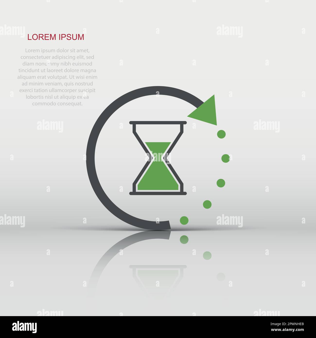 Vector time icon in flat style. Hourglass sign illustration pictogram ...