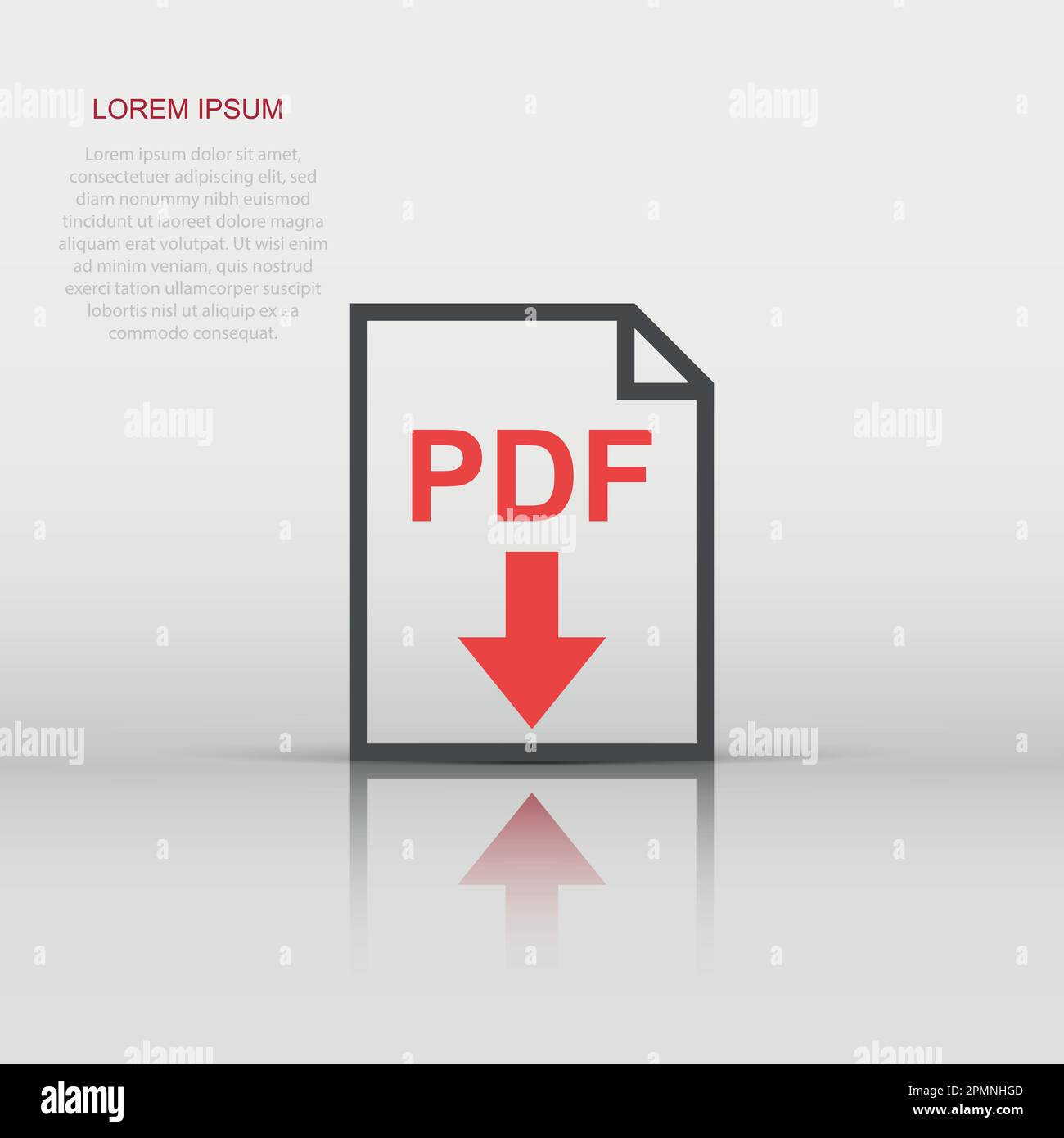 PDF icon in flat style. Document illustration pictogram. File sign ...