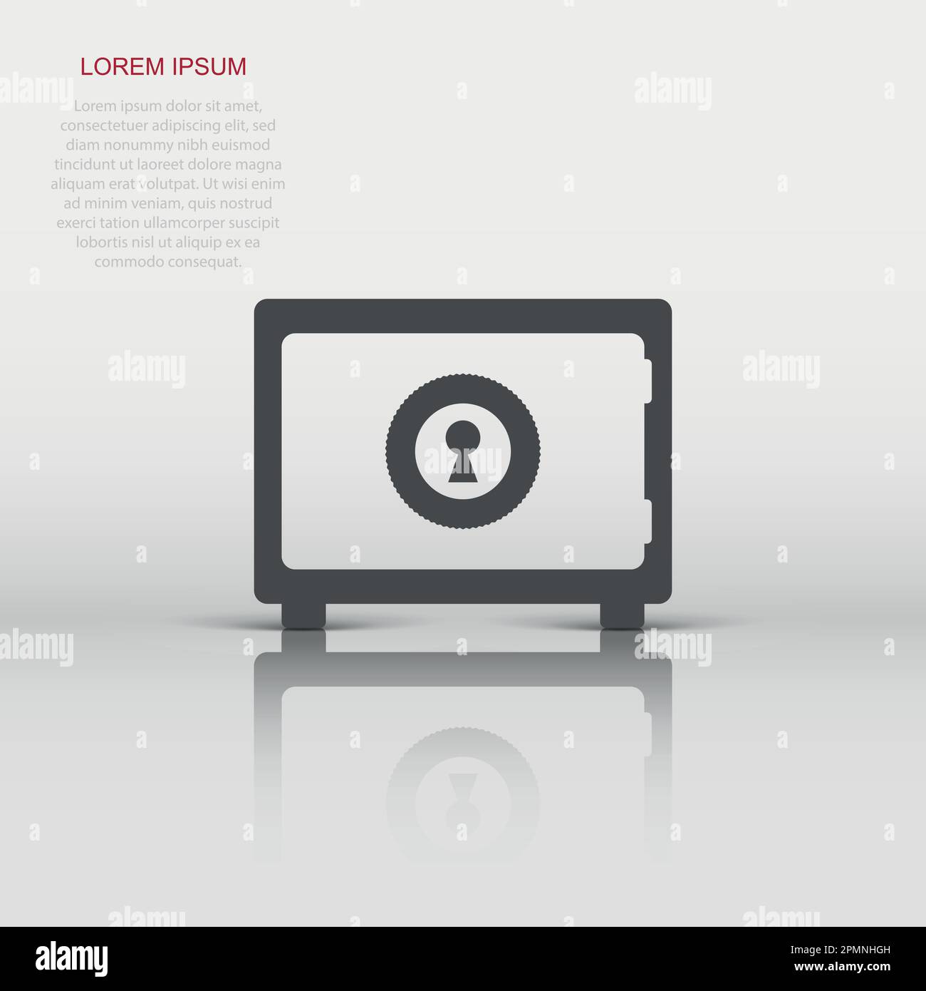 Vector money safe icon in flat style. Deposit money sign illustration ...