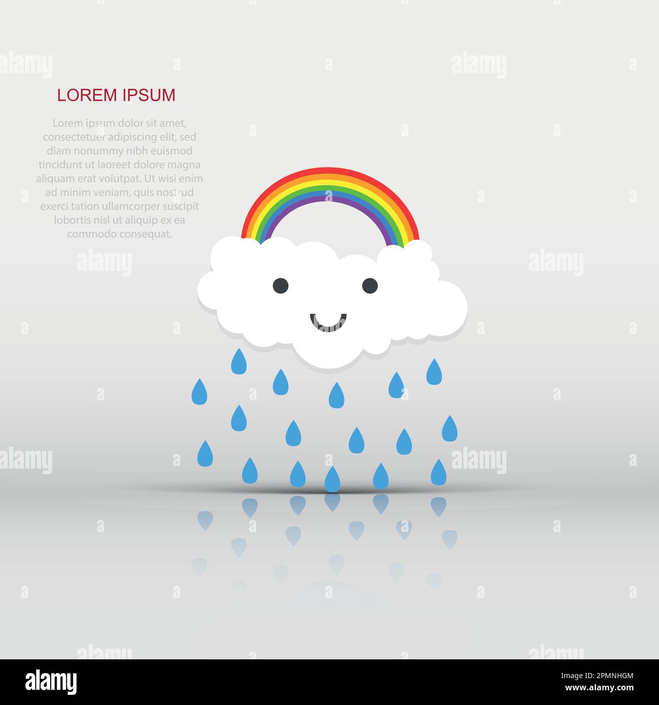 Color rainbow with clouds. Vector illustration Stock Vector Image & Art ...