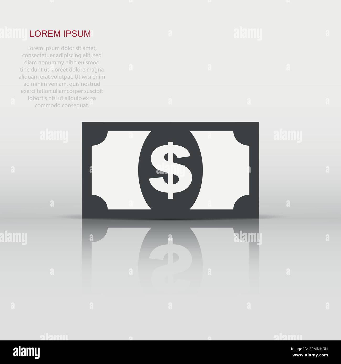 Vector dollar money icon in flat style. Dollar sign illustration ...
