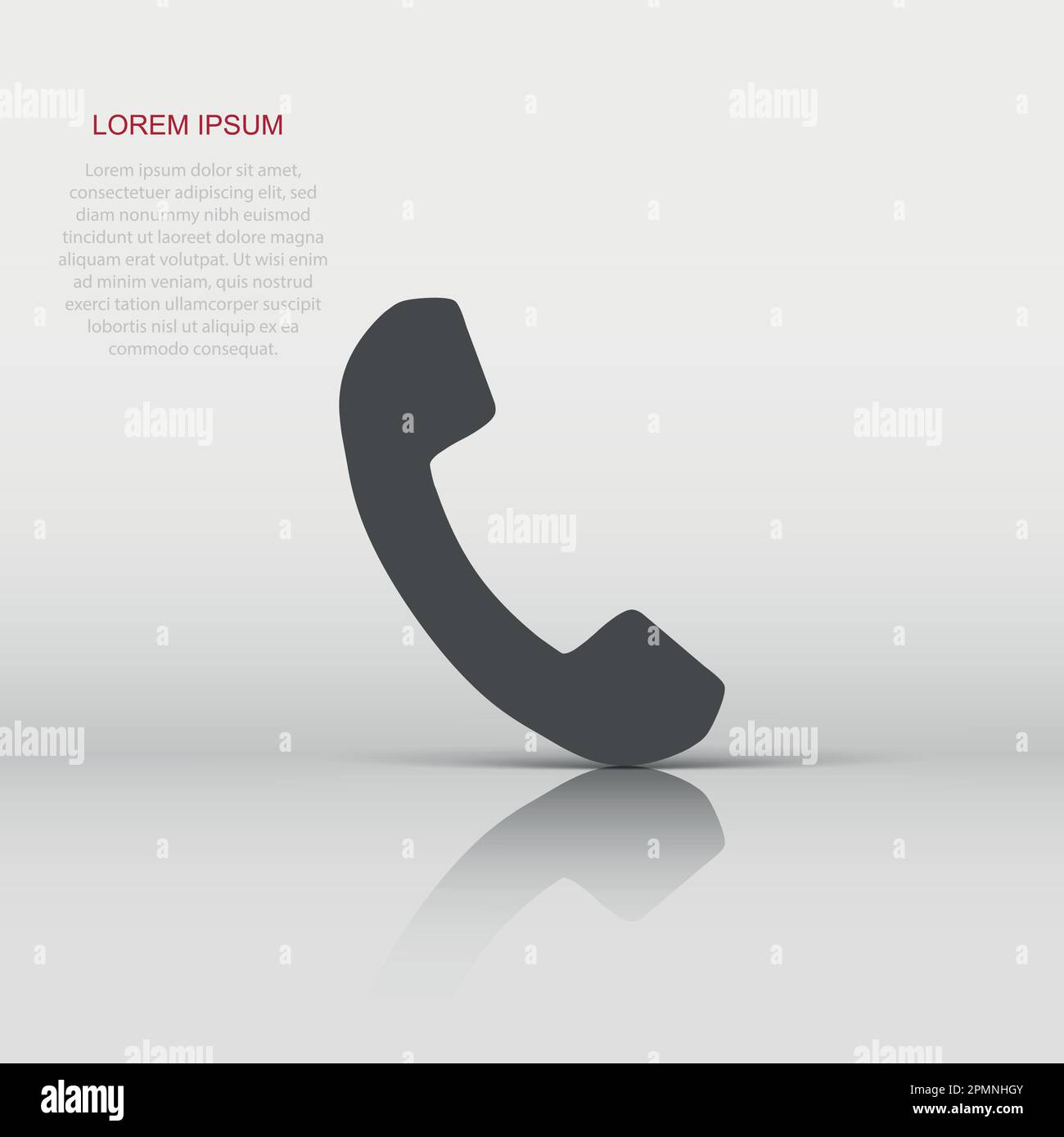 Phone icon in flat style. Vector illustration on white background with ...