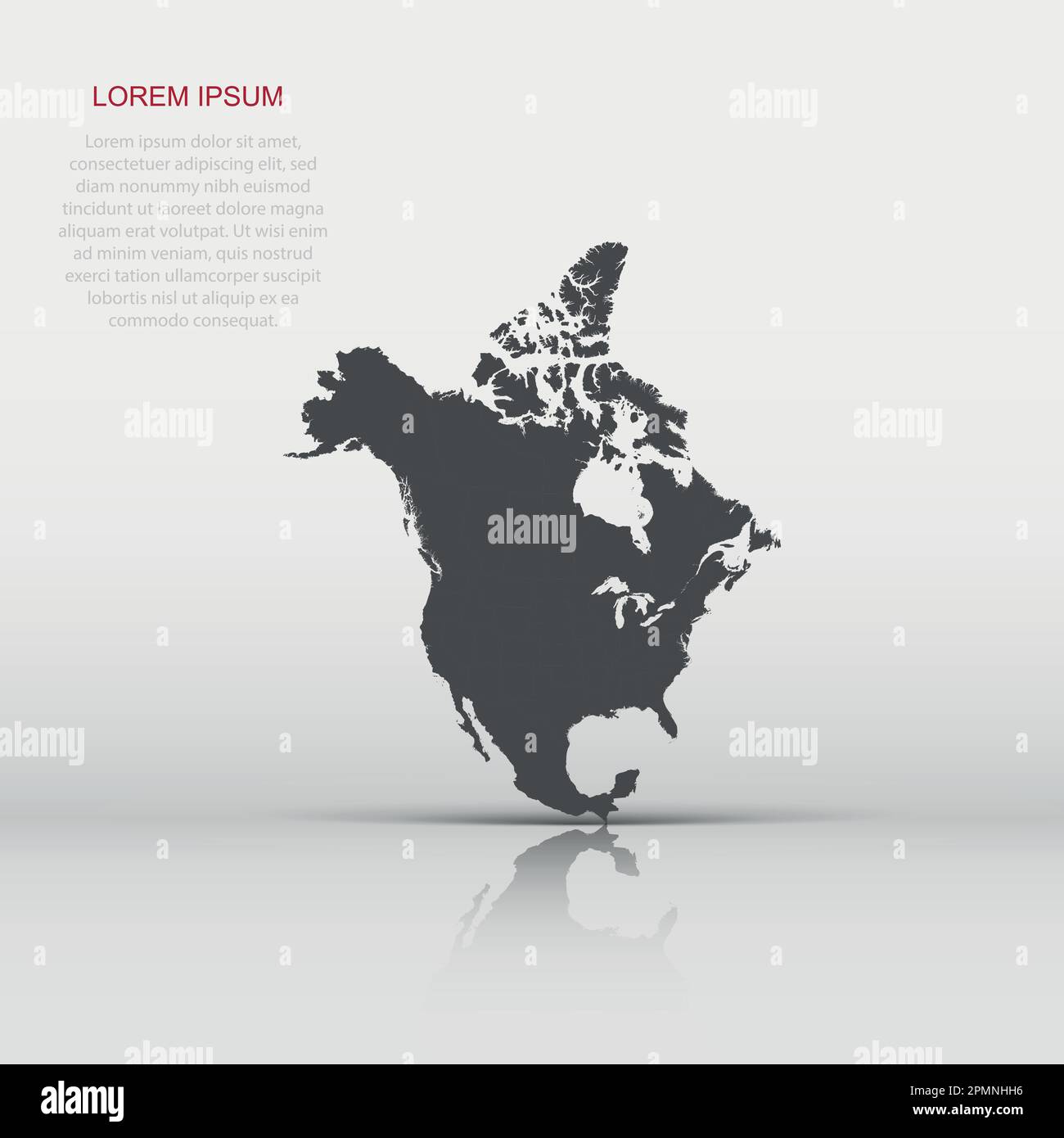 North America map icon in flat style. North America illustration ...