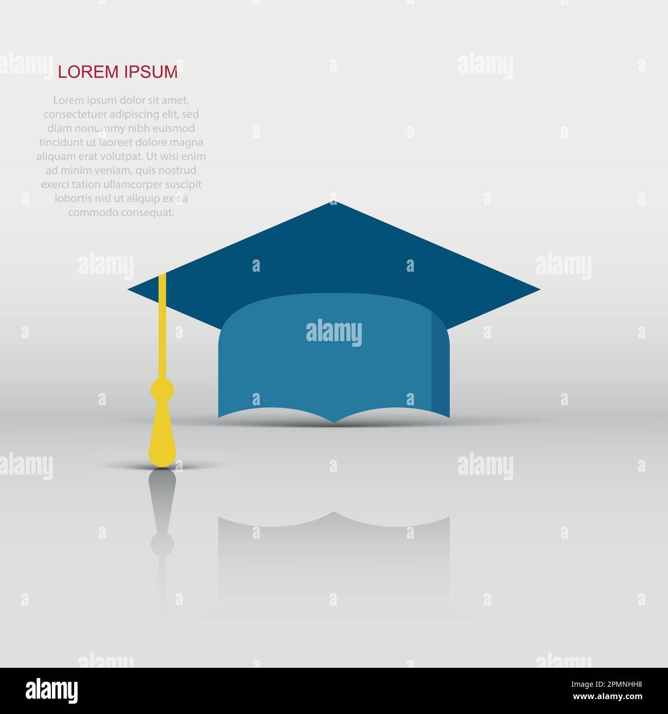 Graduation cap icon in flat style. Finish education sign illustration ...