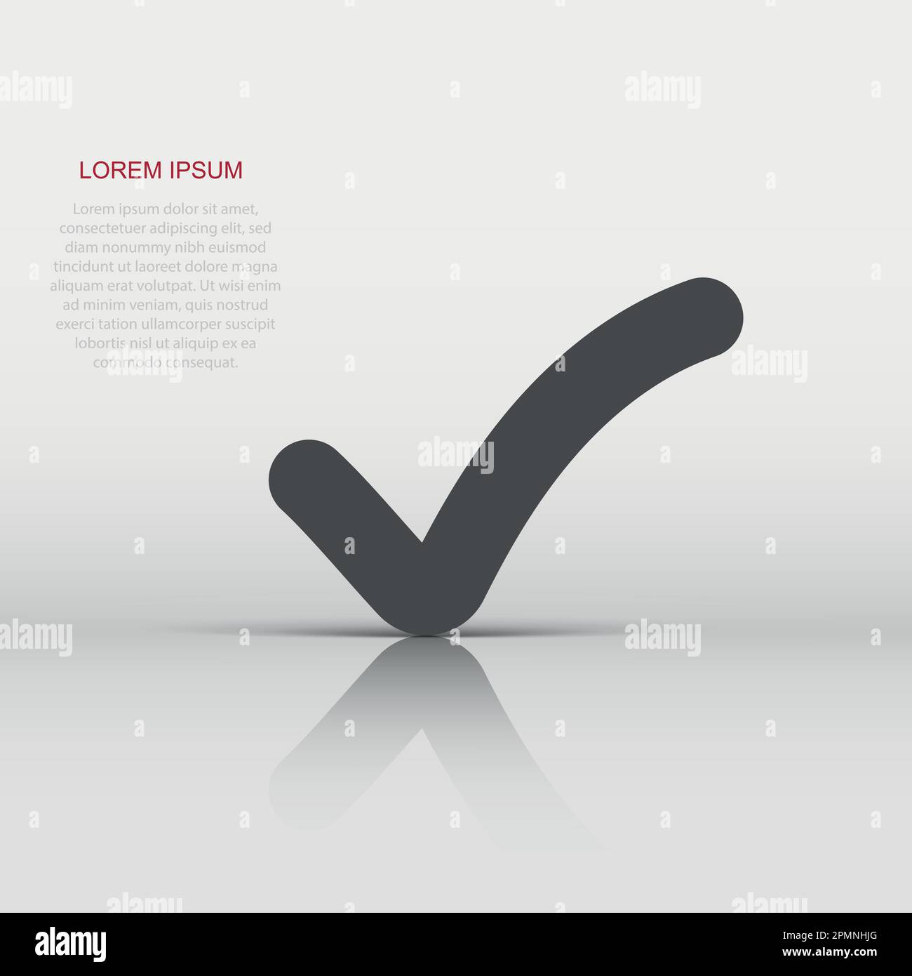 Check mark icon in flat style. Approved illustration pictogram. Ok sign ...