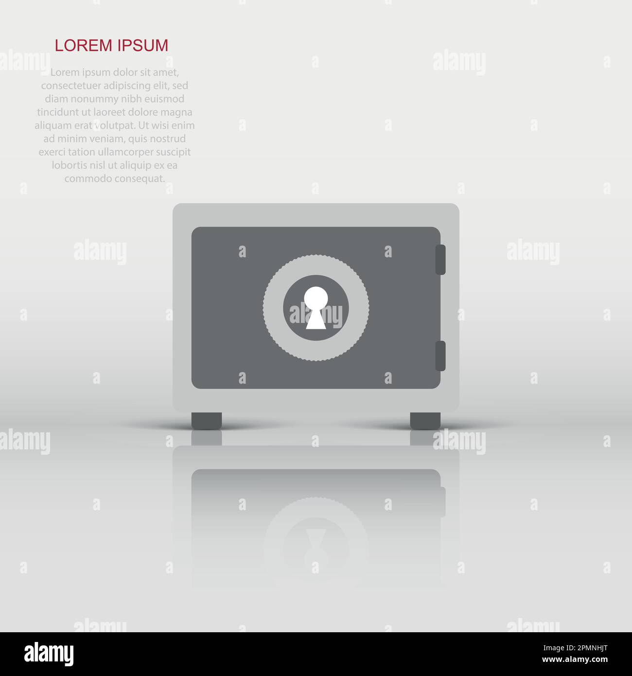 Vector money safe icon in flat style. Deposit money sign illustration ...