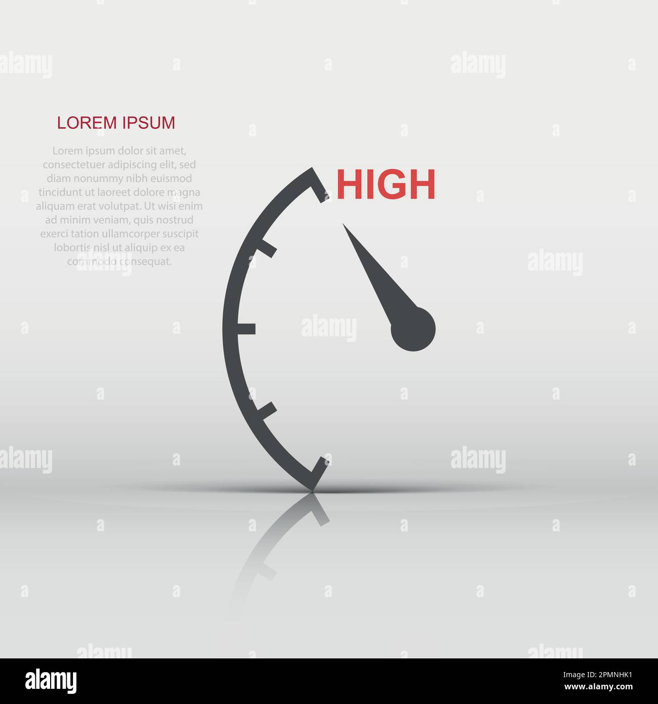 High level icon in flat style. Speedometer, tachometer sign ...