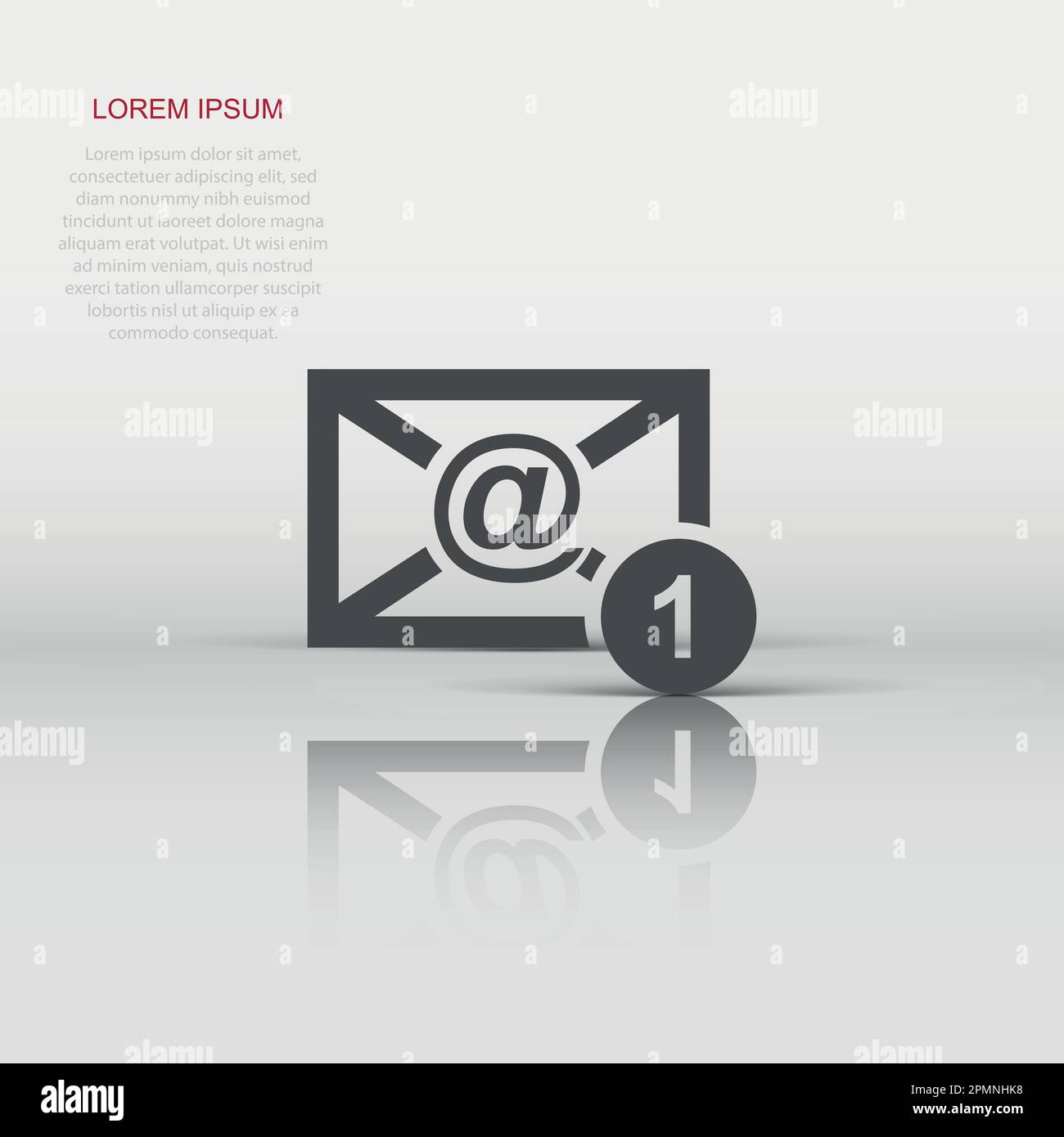 Vector email envelope message icon in flat style. Mail sign ...