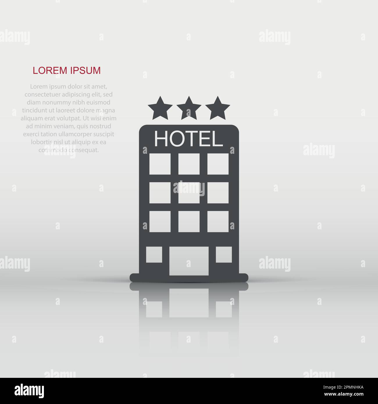 Vector hotel icon in flat style. Tower sign illustration pictogram ...