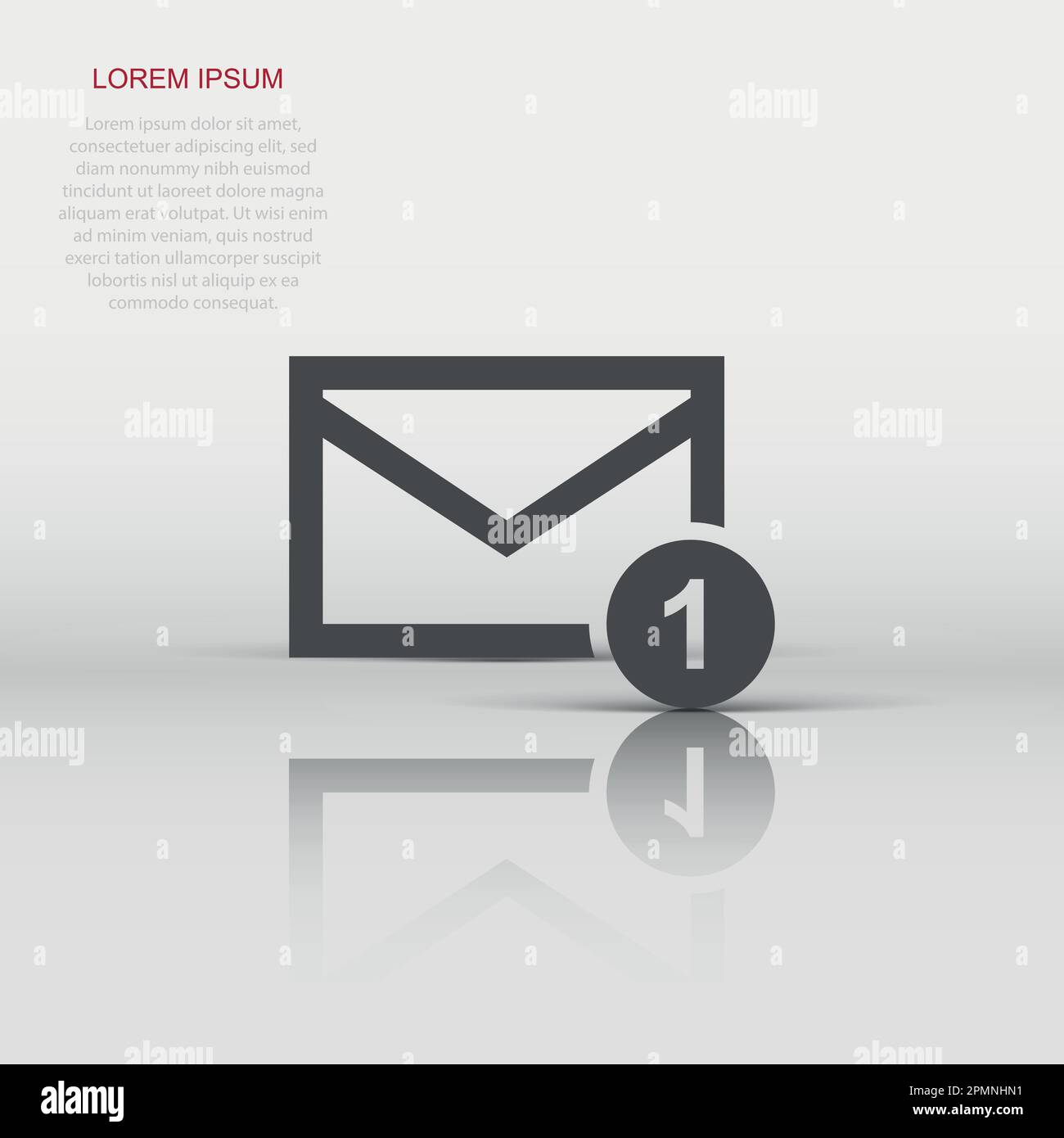 Vector email envelope message icon in flat style. Mail sign ...