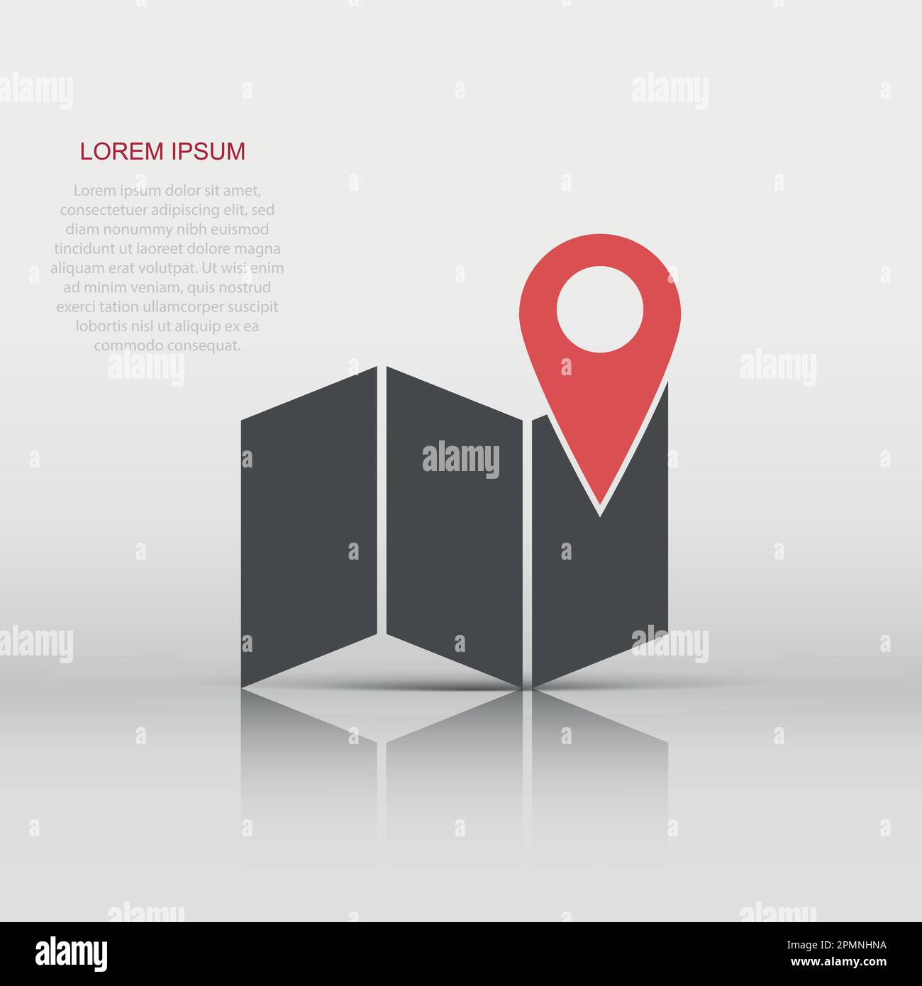 Map pin icon in flat style. Location gps illustration pictogram ...
