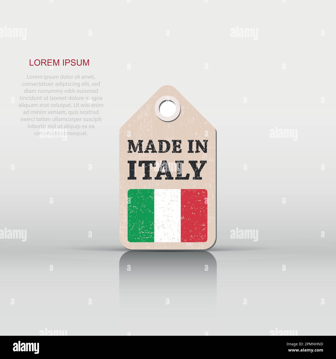 Hang tag made in Italy with flag. Vector illustration Stock Vector ...