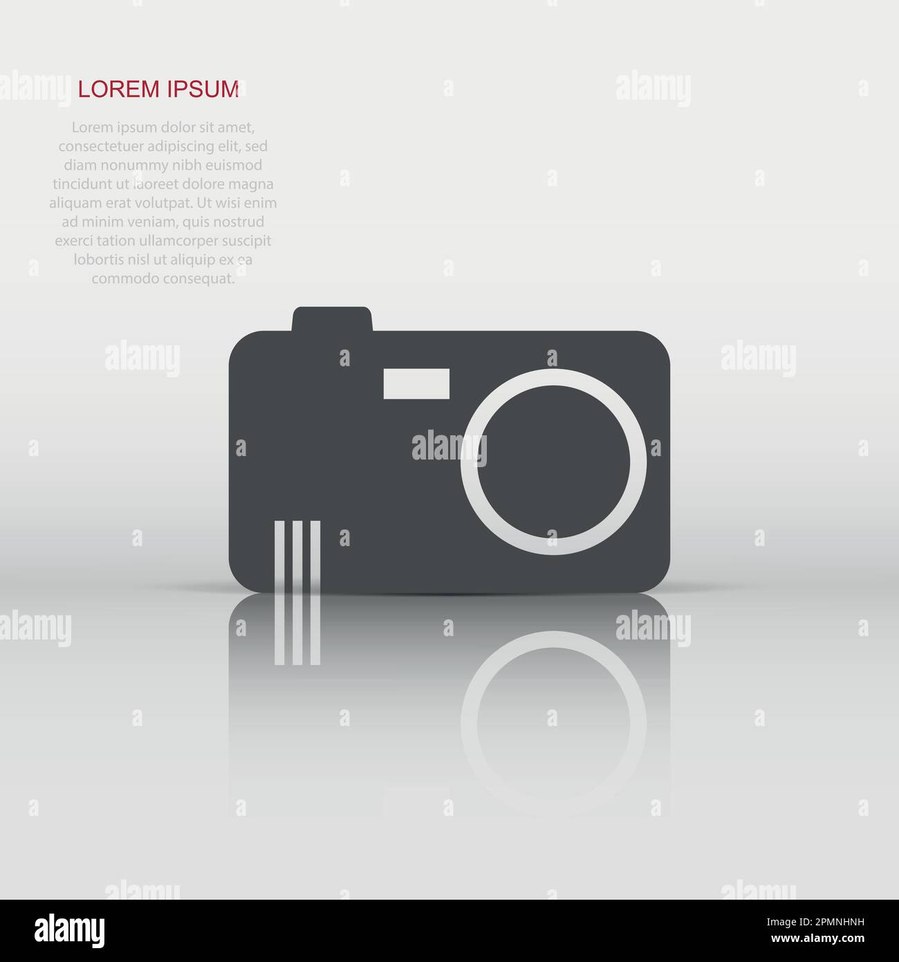 Vector photo camera icon in flat style. Photographer cam sign illustration pictogram. Camera ...