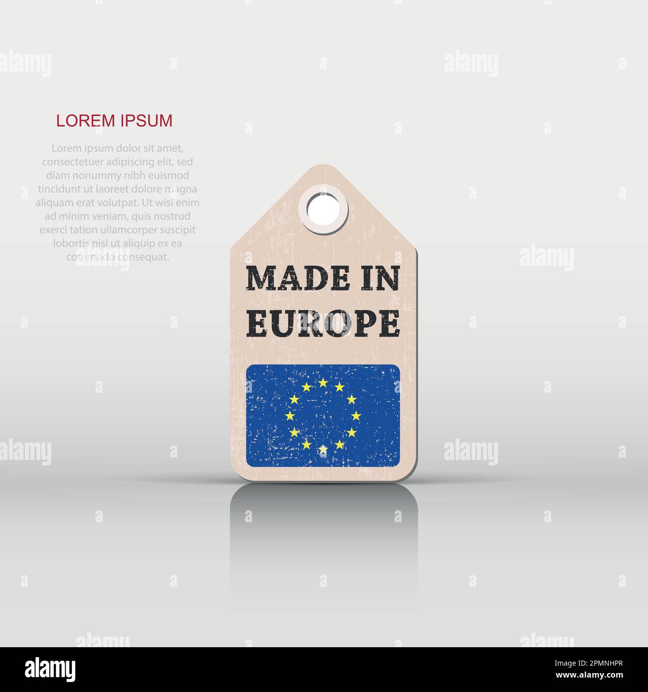 Hang tag made in Europe with flag. Vector illustration Stock Vector ...