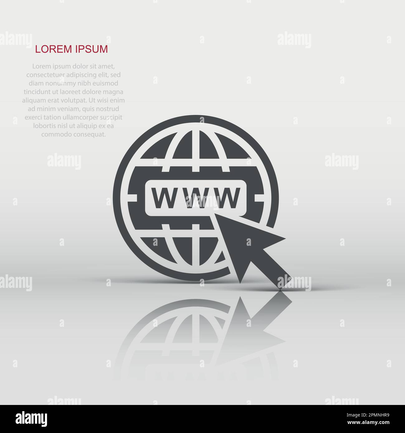 Vector go to web icon in flat style. Globe world sign illustration ...