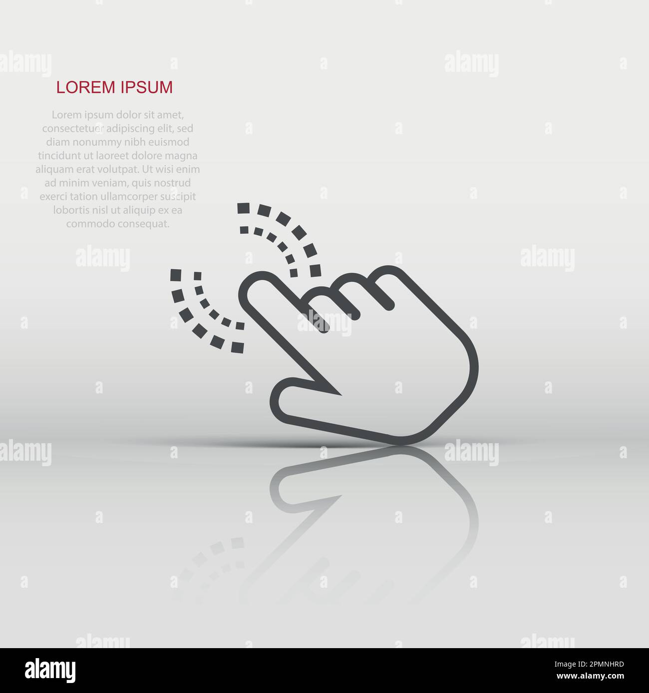 Vector click hand icon in flat style. Cursor finger sign illustration ...