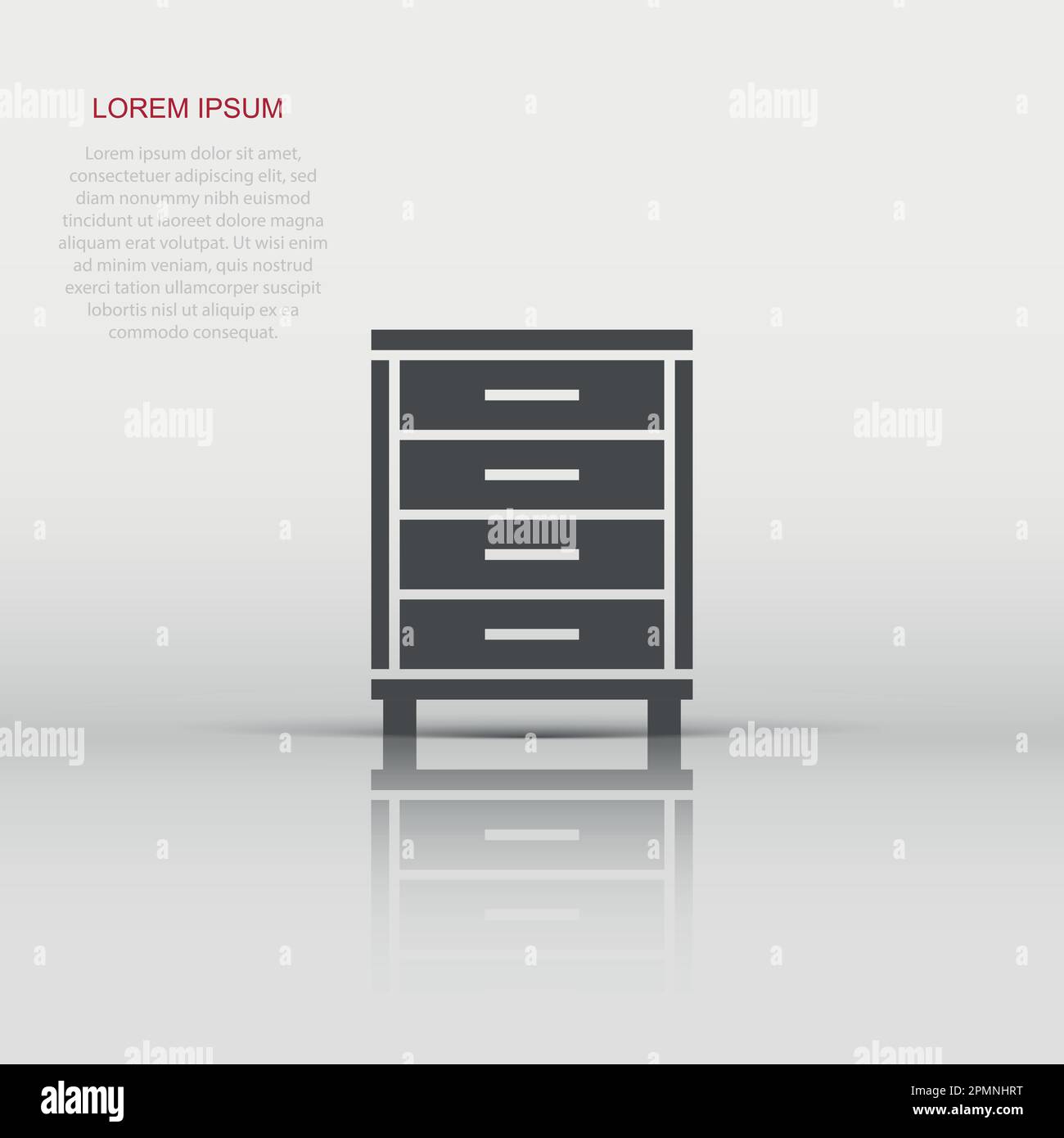 Vector cupboard icon in flat style. Furniture sign illustration ...