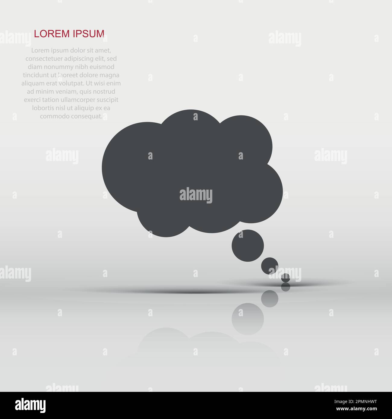 Thought bubble icon in flat style. Think sign illustration pictogram ...