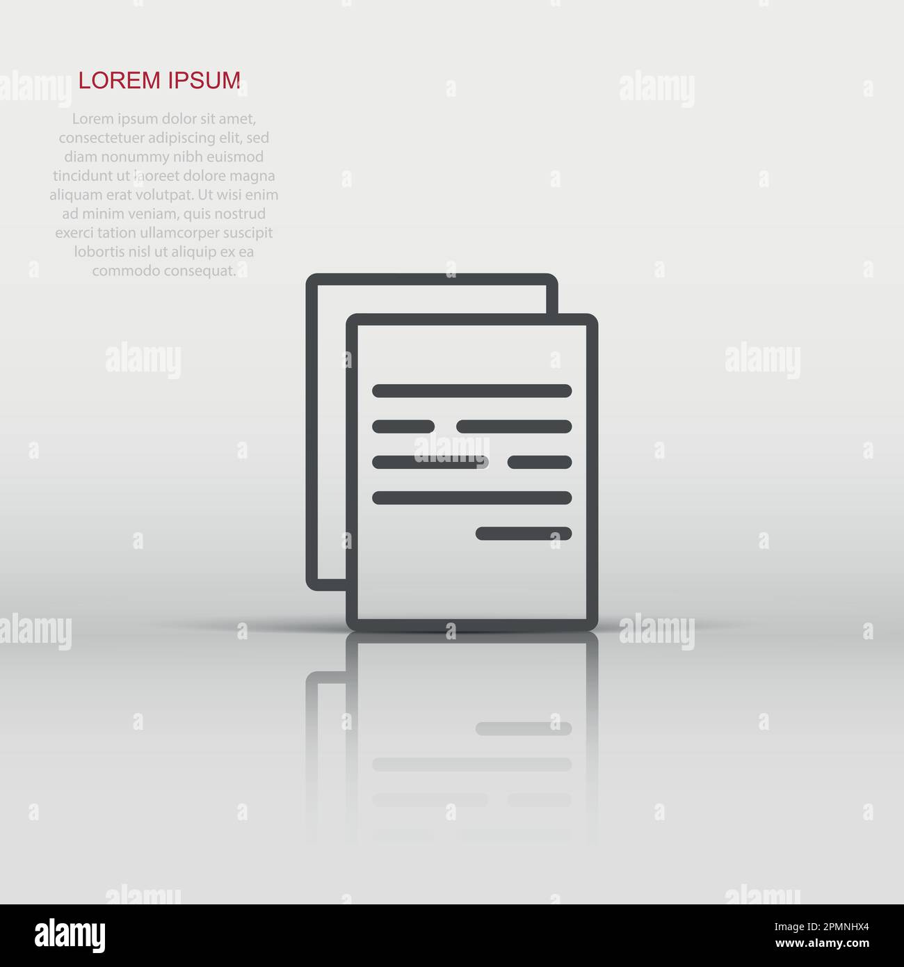 Vector document icon in flat style. Paper page sign illustration ...