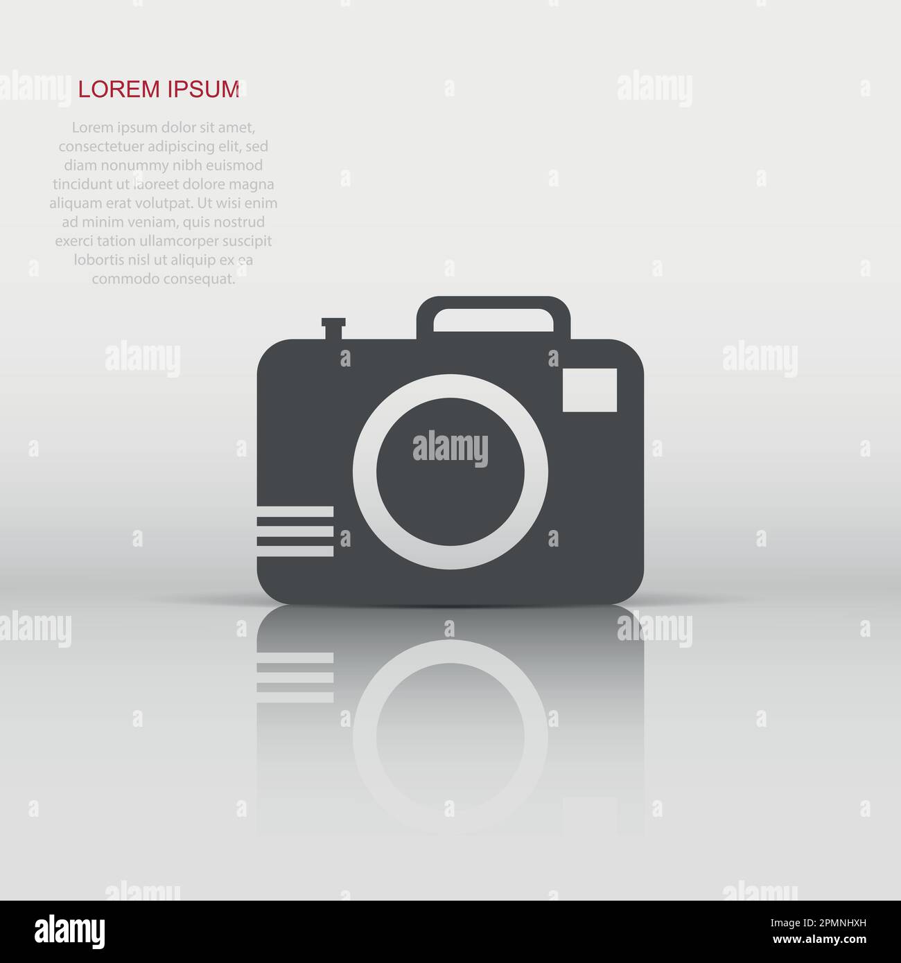 Vector photo camera icon in flat style. Photographer cam sign ...