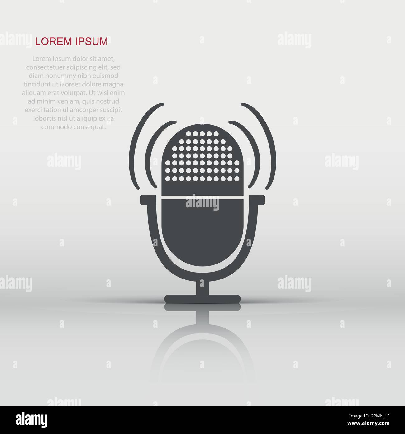 Microphone icon in flat style. Mic illustration pictogram. Mike sign ...