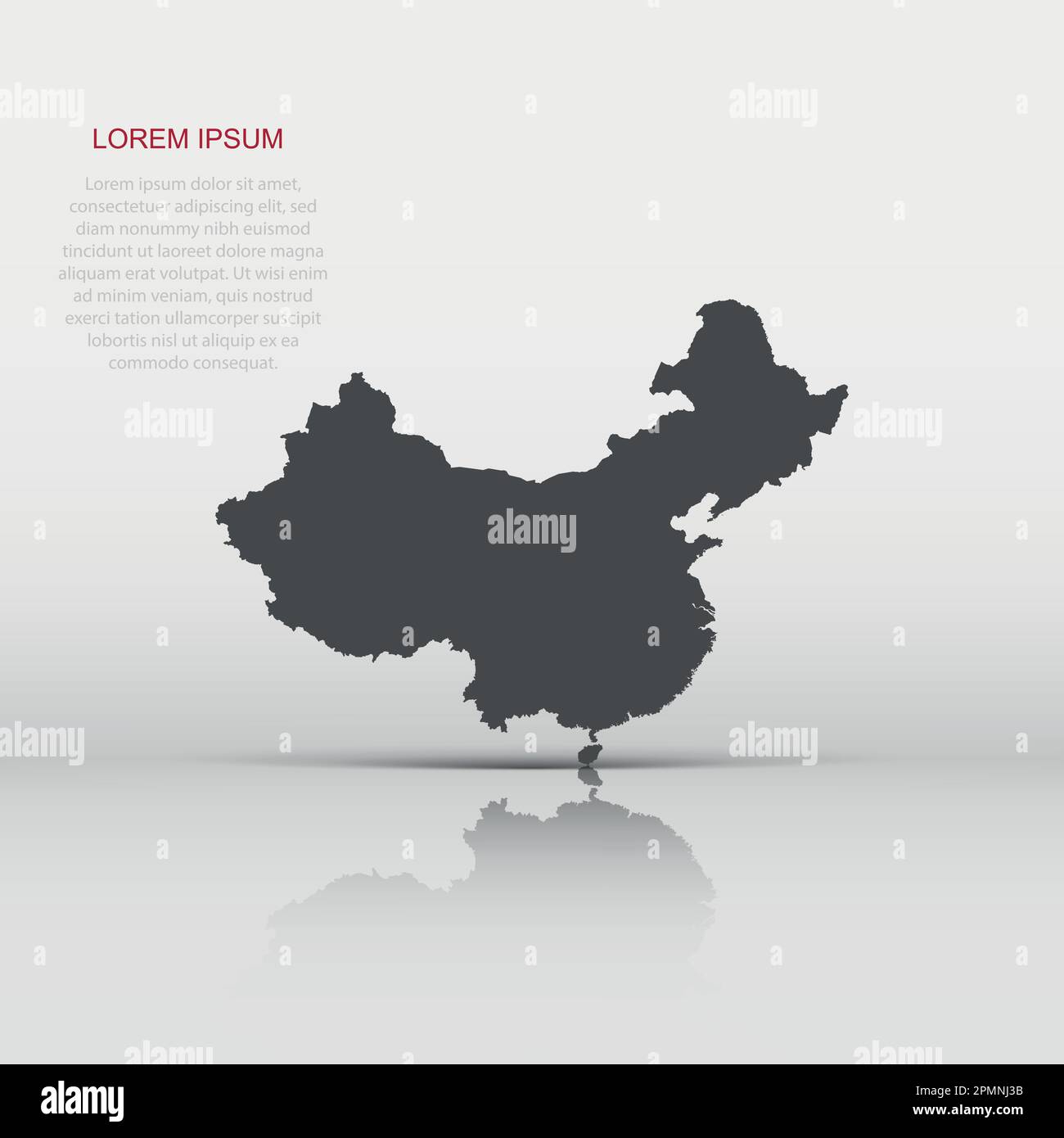 China map. Grey vector illustration on white background Stock Vector ...