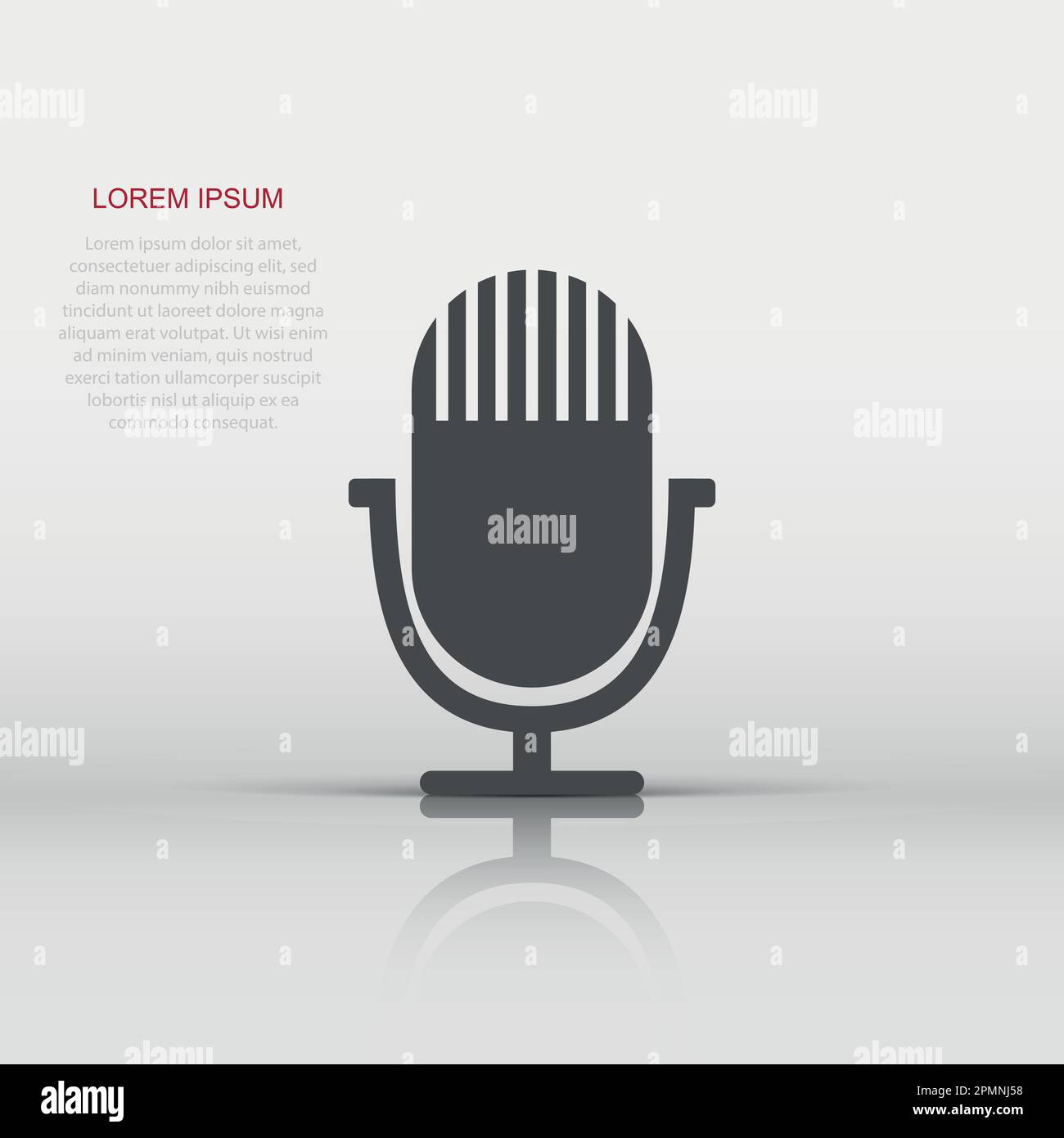 Microphone icon in flat style. Mic illustration pictogram. Mike sign ...