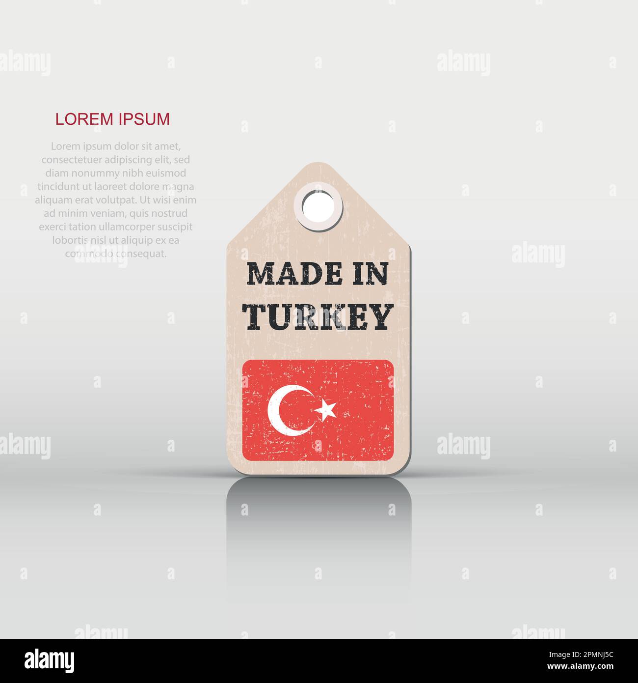 Hang tag made in Turkey with flag. Vector illustration Stock Vector ...