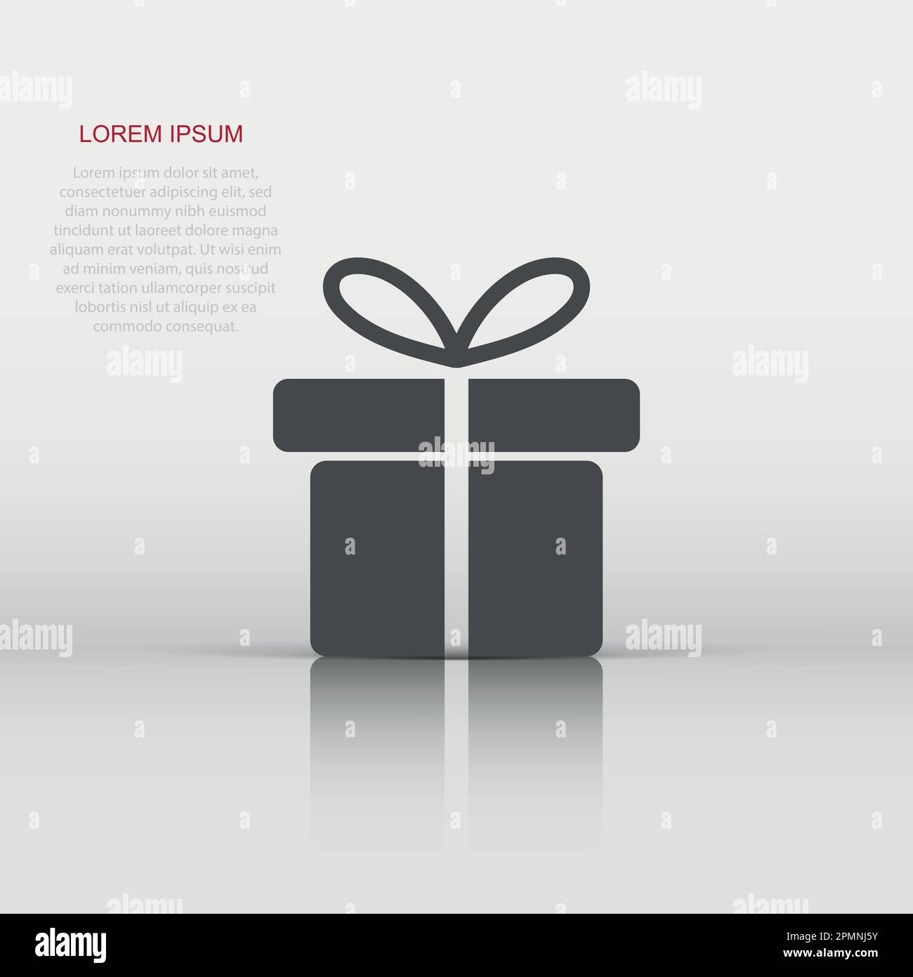 Vector gift box icon in flat style. Gift present sign illustration ...