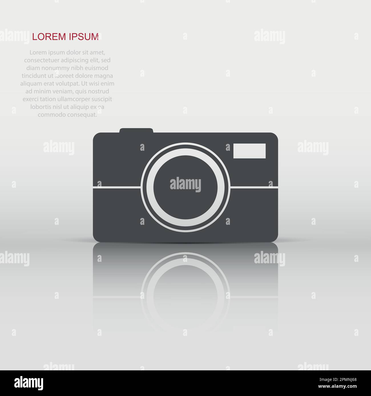Vector photo camera icon in flat style. Photographer cam sign ...