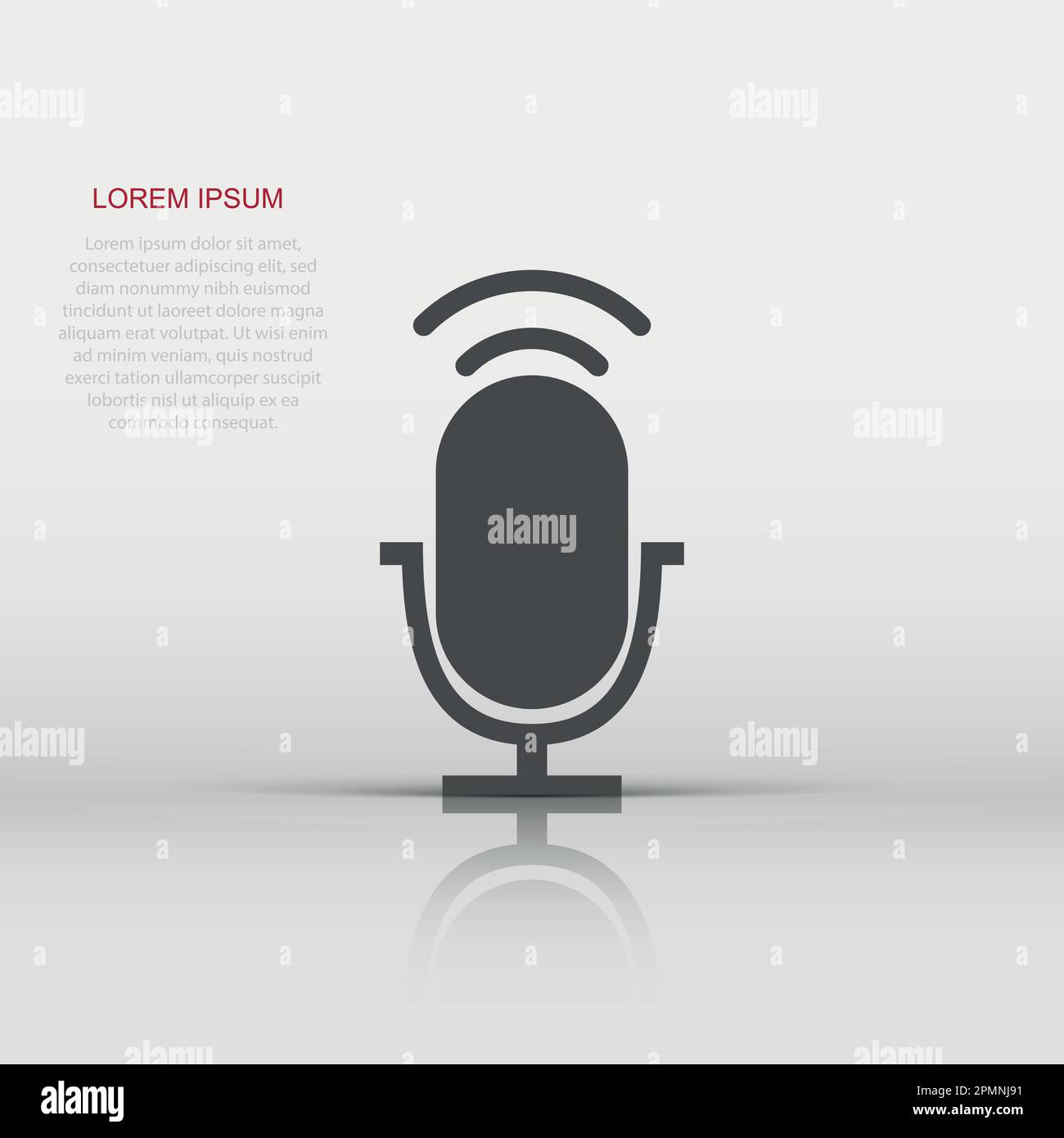 Microphone icon in flat style. Mic illustration pictogram. Mike sign ...